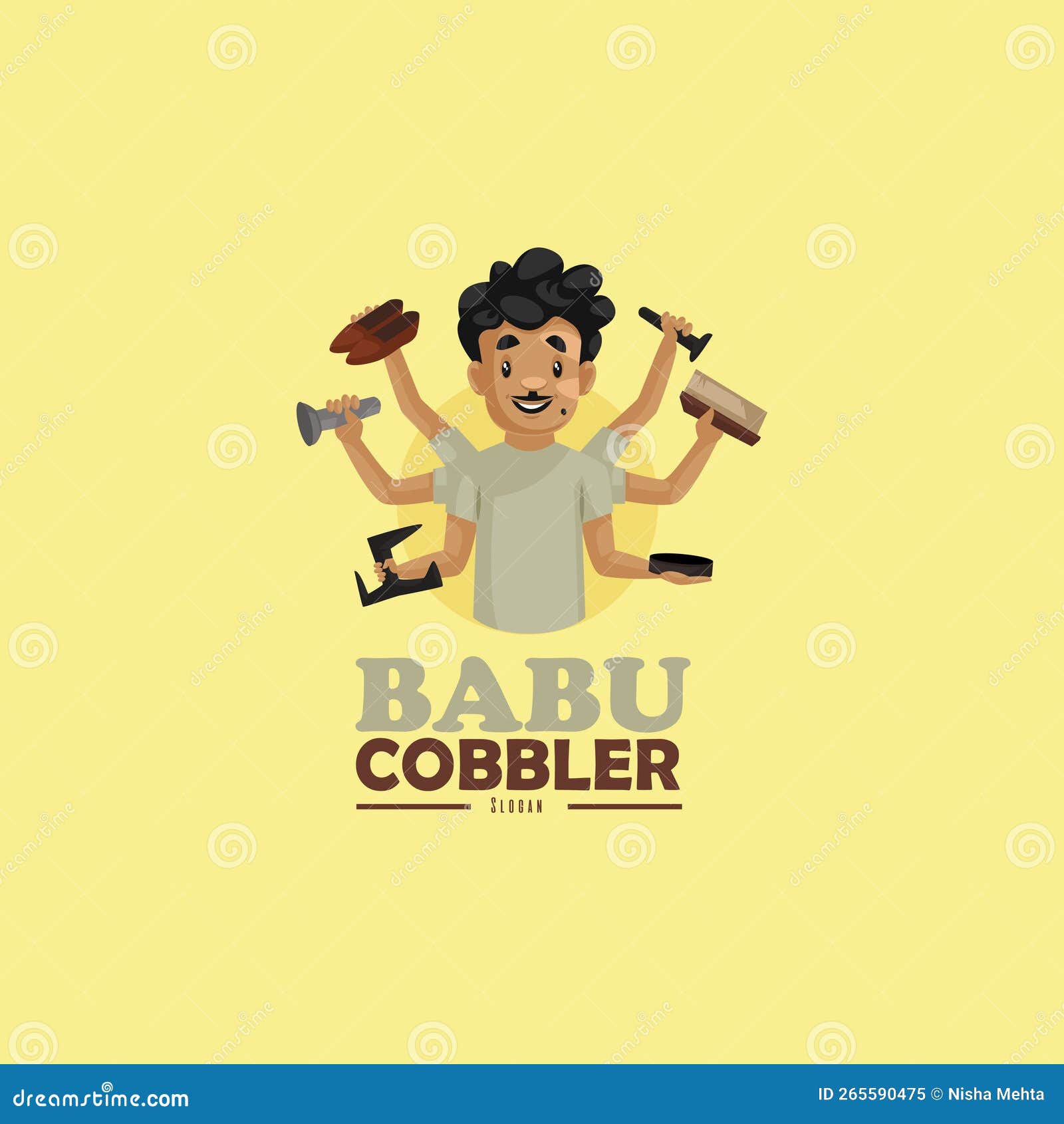 Babu Cobbler Vector Mascot Logo Stock Vector - Illustration of font ...