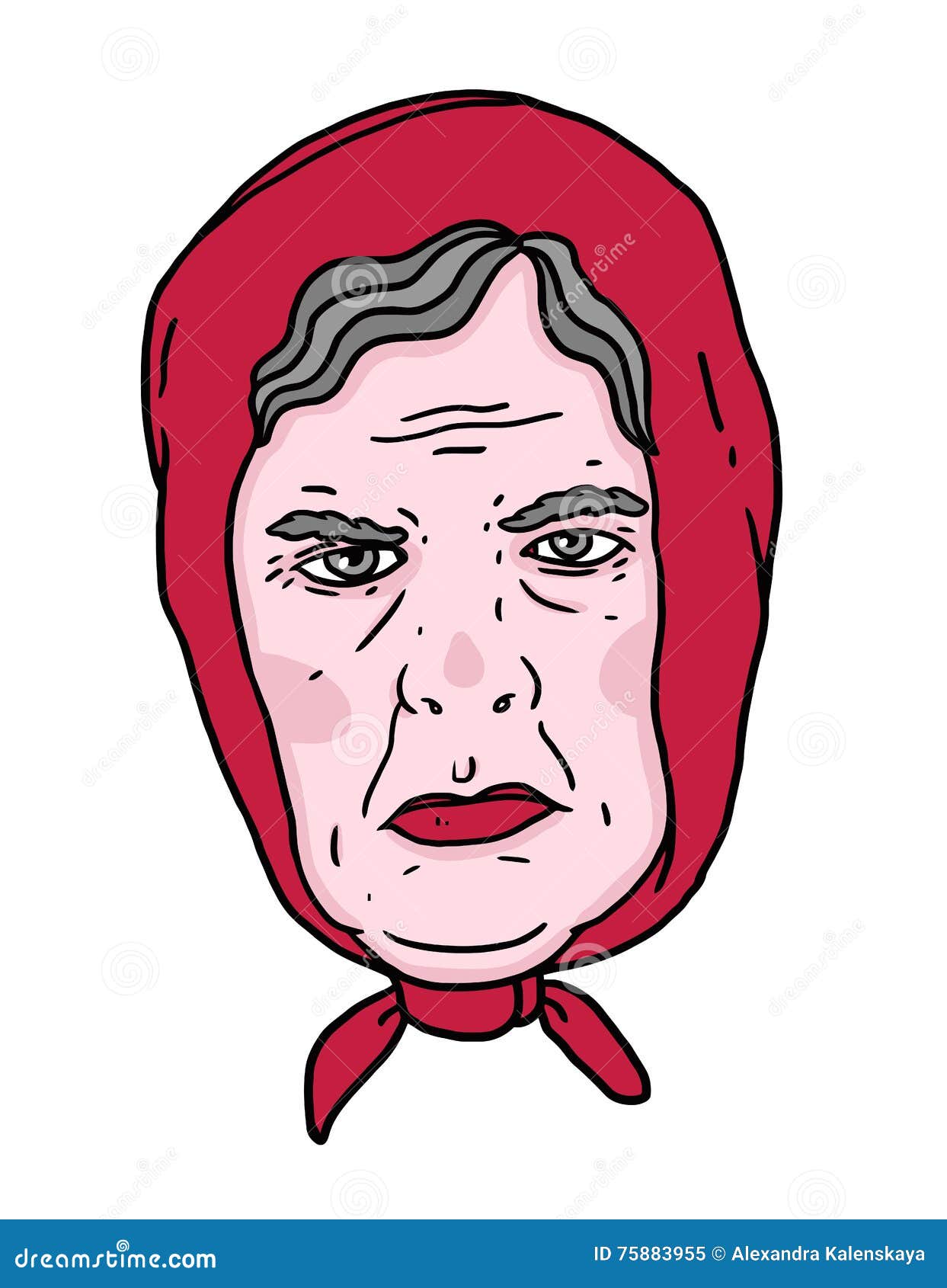 Babushka stock illustratie. Illustration of portret, boos - 75883955