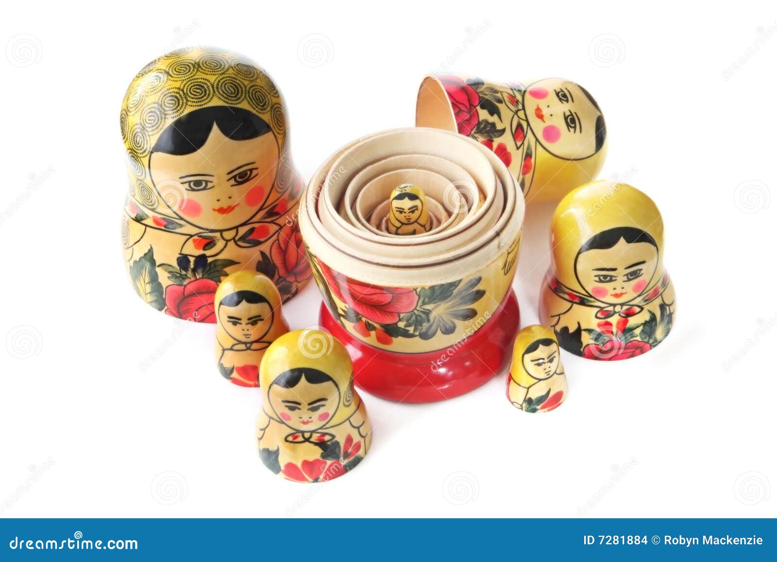 Babushka Dolls stock photo. Image of isolated, wooden - 7281884