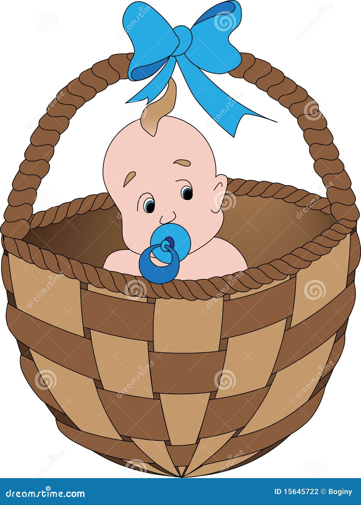 Baby stock vector. Illustration of curiosity, basket - 15645722