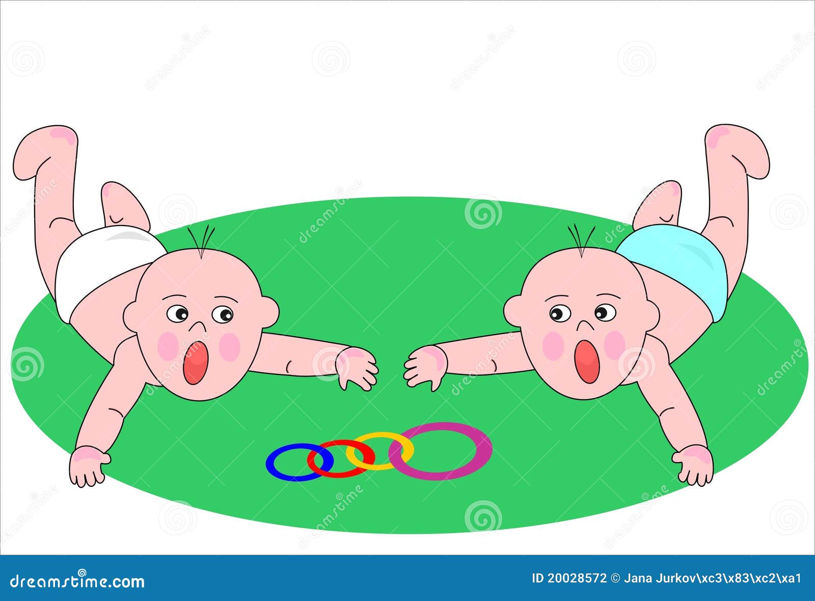 Two baby and toy stock vector. Illustration of nurse - 20028572