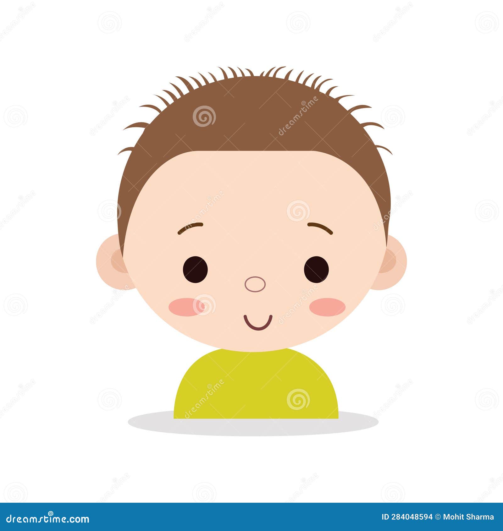 Vector Illustration Artwork Cartoon Child S Head in a Happy Expression ...