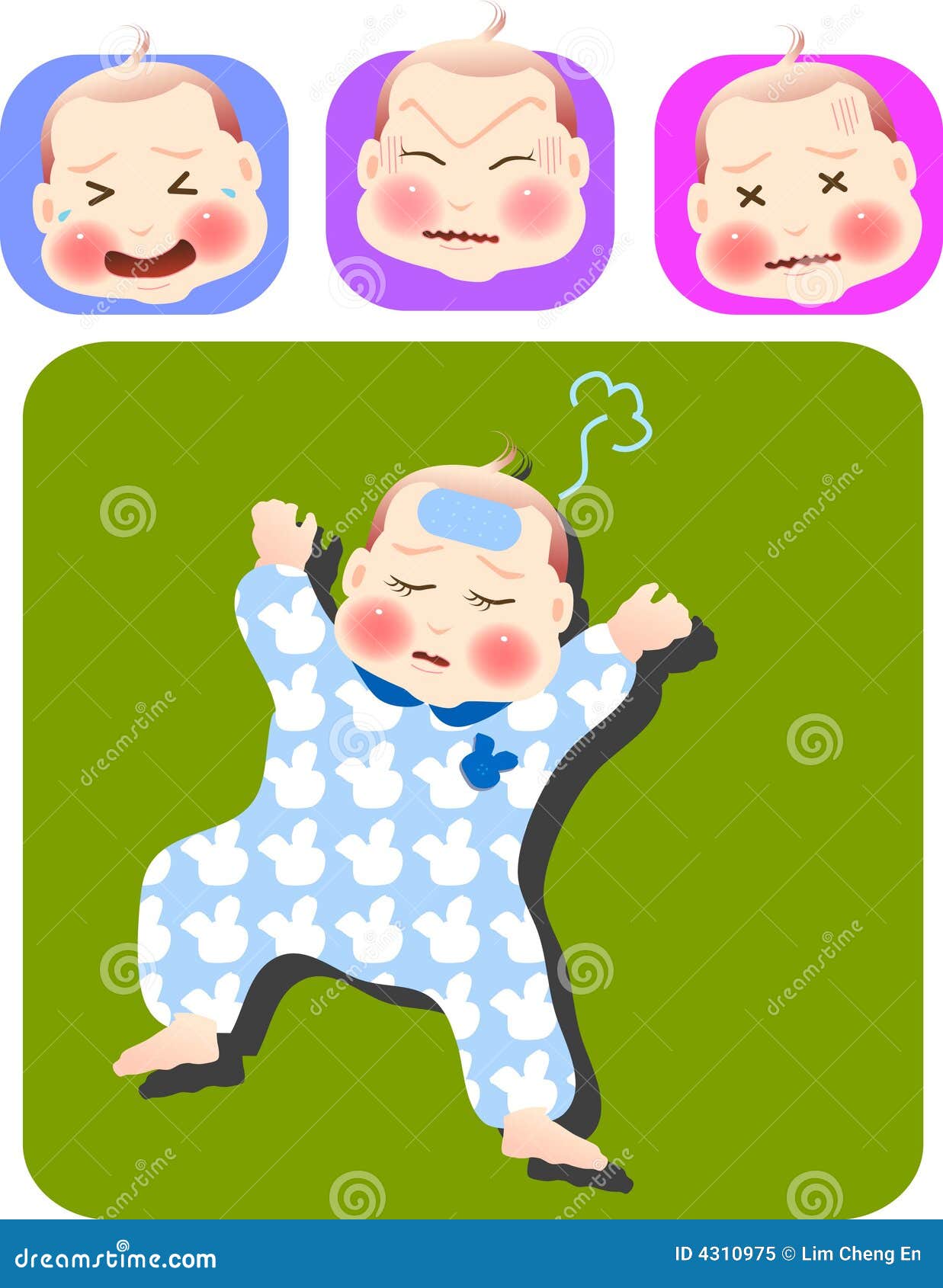 Baby stock vector. Illustration of uncomfortable, tear - 4310975