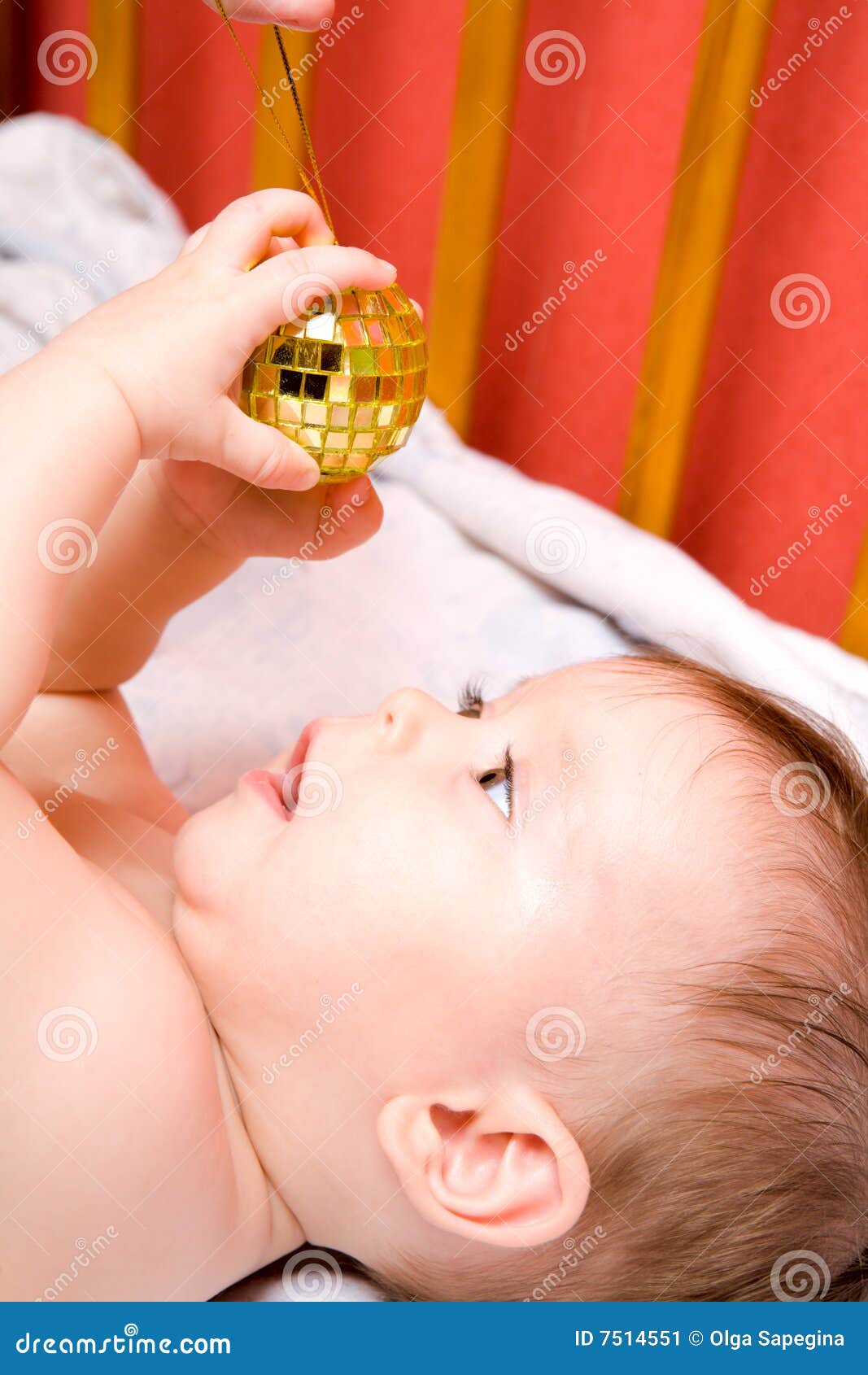 Baby stock image. Image of ball, contemplation, innocence - 7514551