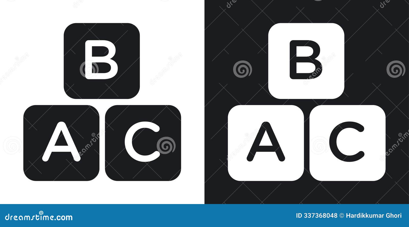 Baby ABC Cubes Thin Line Vector Icon Set Stock Vector - Illustration of ...