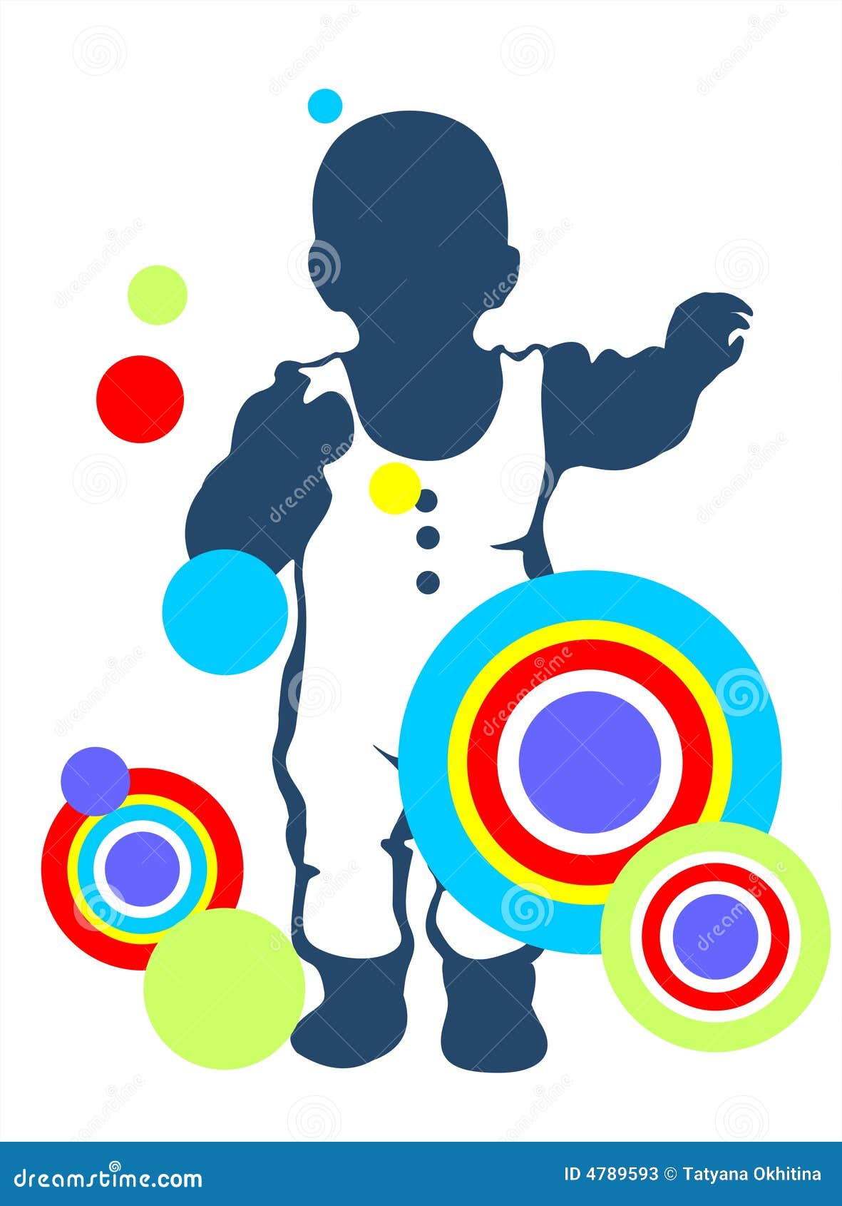 Baby and abstract pattern stock vector. Illustration of small - 4789593