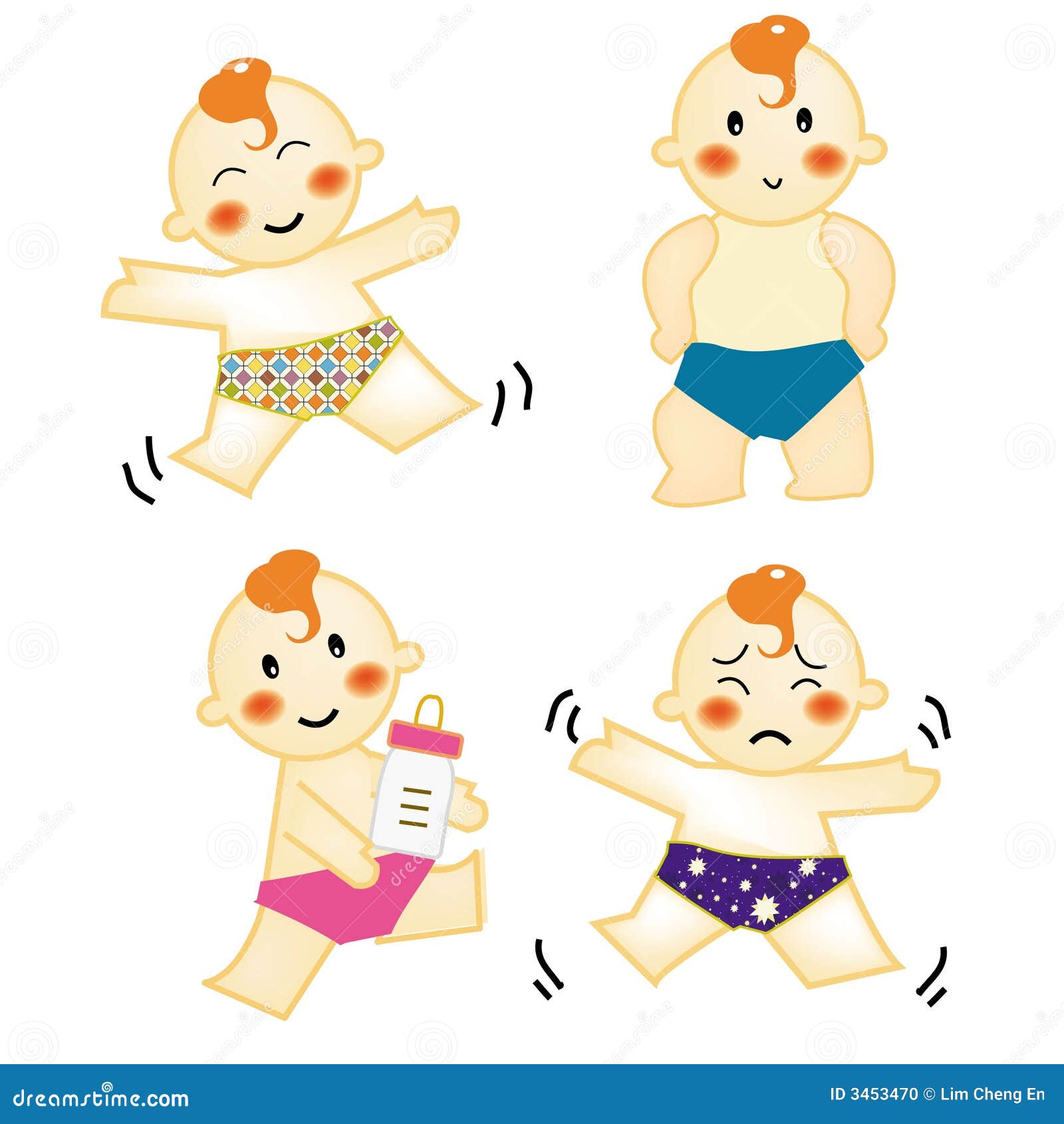 Baby action 2 stock vector. Illustration of baby, style - 3453470