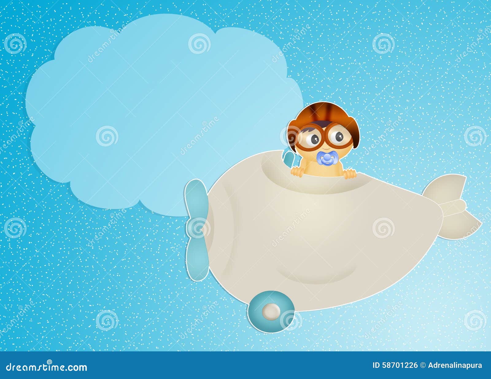 Baby on airplane stock illustration. Illustration of celebration - 58701226
