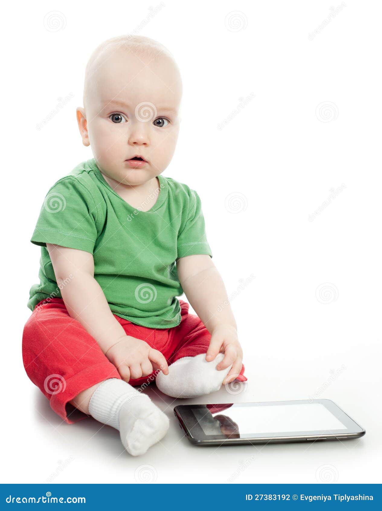 Baby of All Ages, Tablet PC Stock Photo - Image of seated, tablet: 27383192