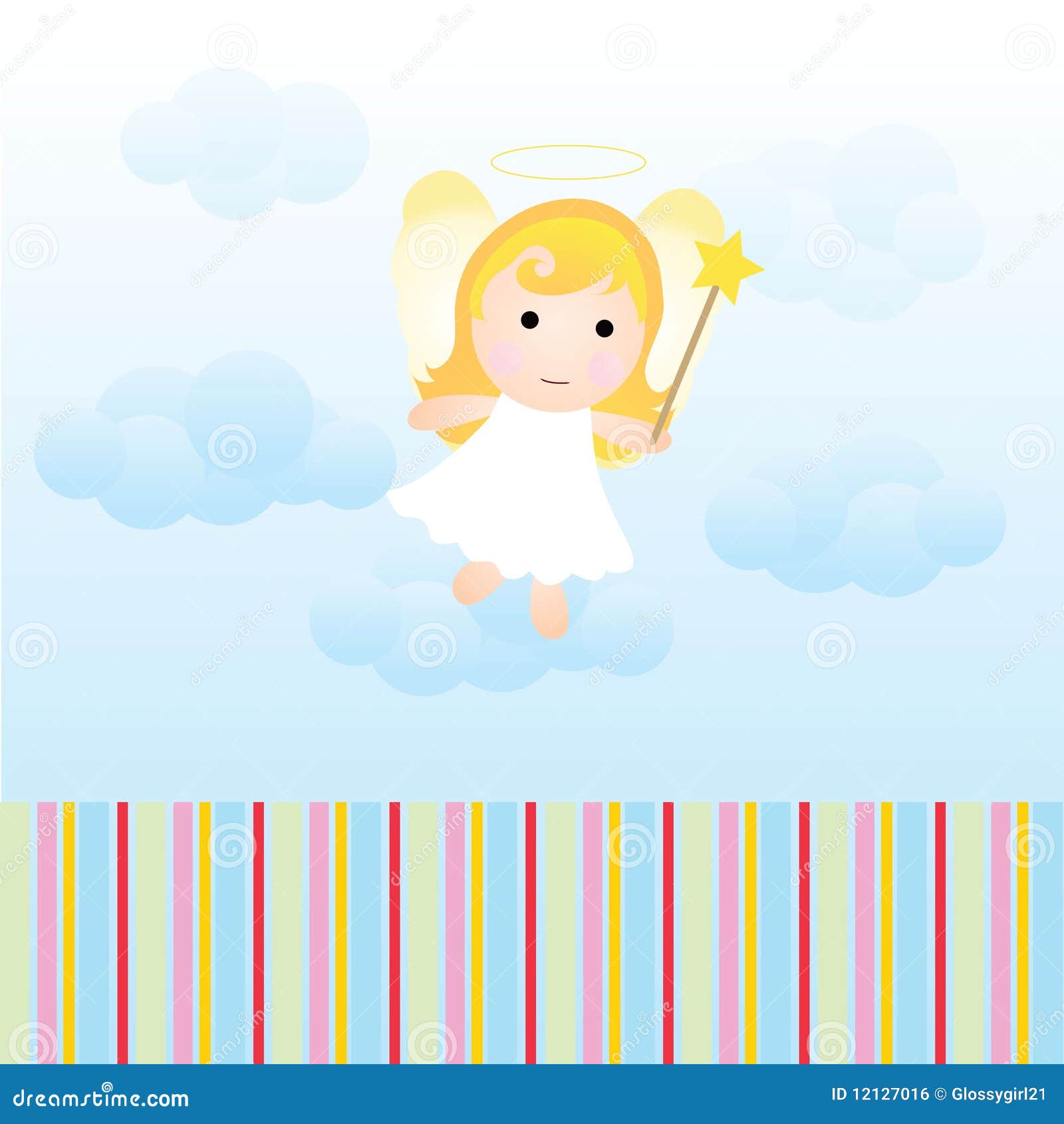 Baby angel card stock vector. Illustration of invitation - 12127016