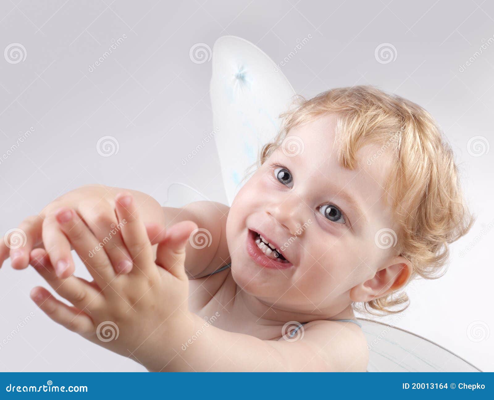 Baby with angel wing stock photo. Image of fantasy, blond - 20013164