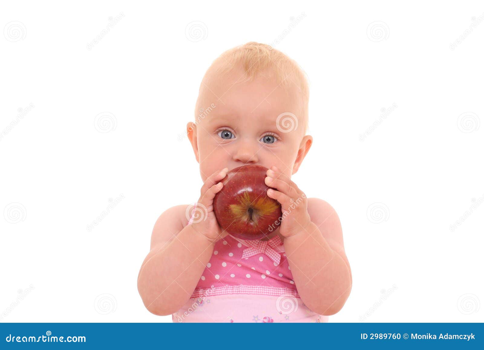 Baby and apple stock photo. Image of child, baby, cheerful - 2989760