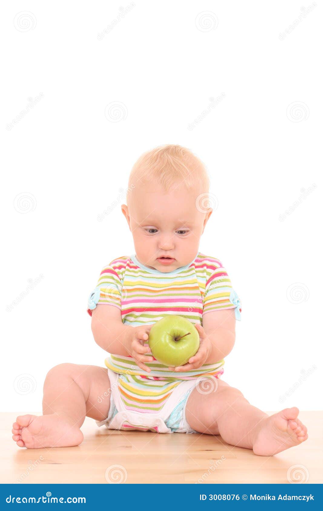 Baby and apple stock photo. Image of months, emotion, childhood - 3008076