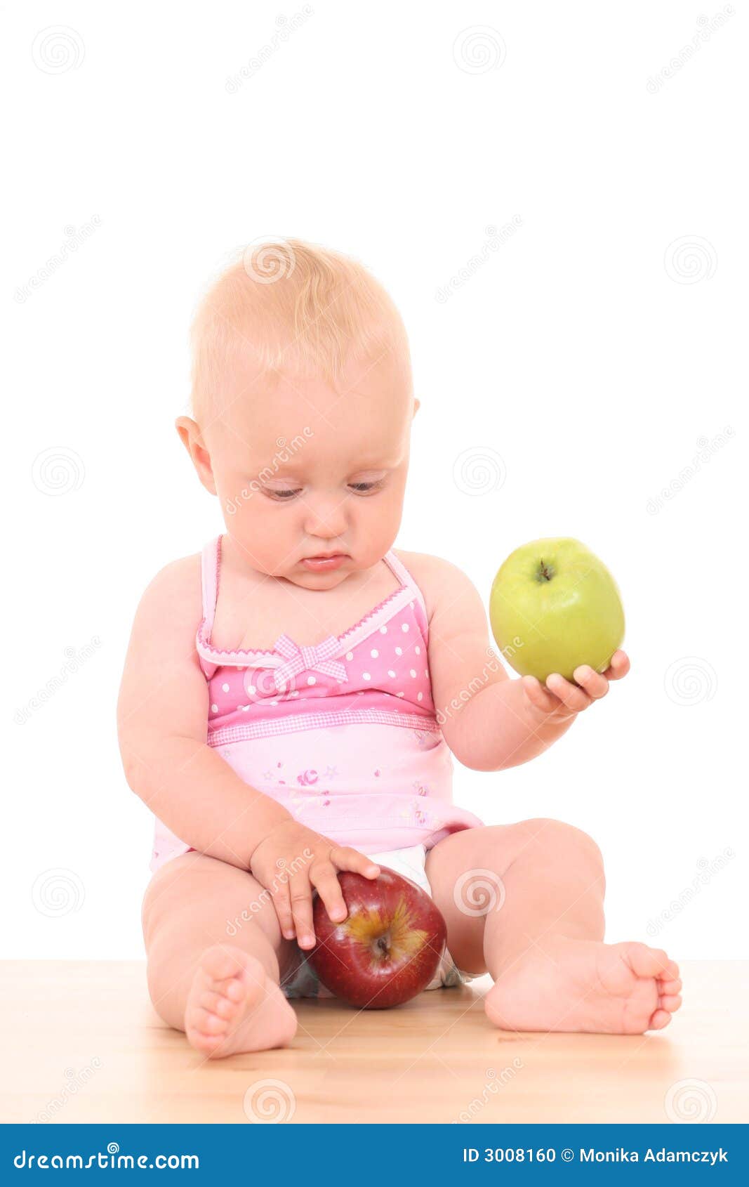 Baby and apple stock photo. Image of smiling, eyes, happy - 3008160
