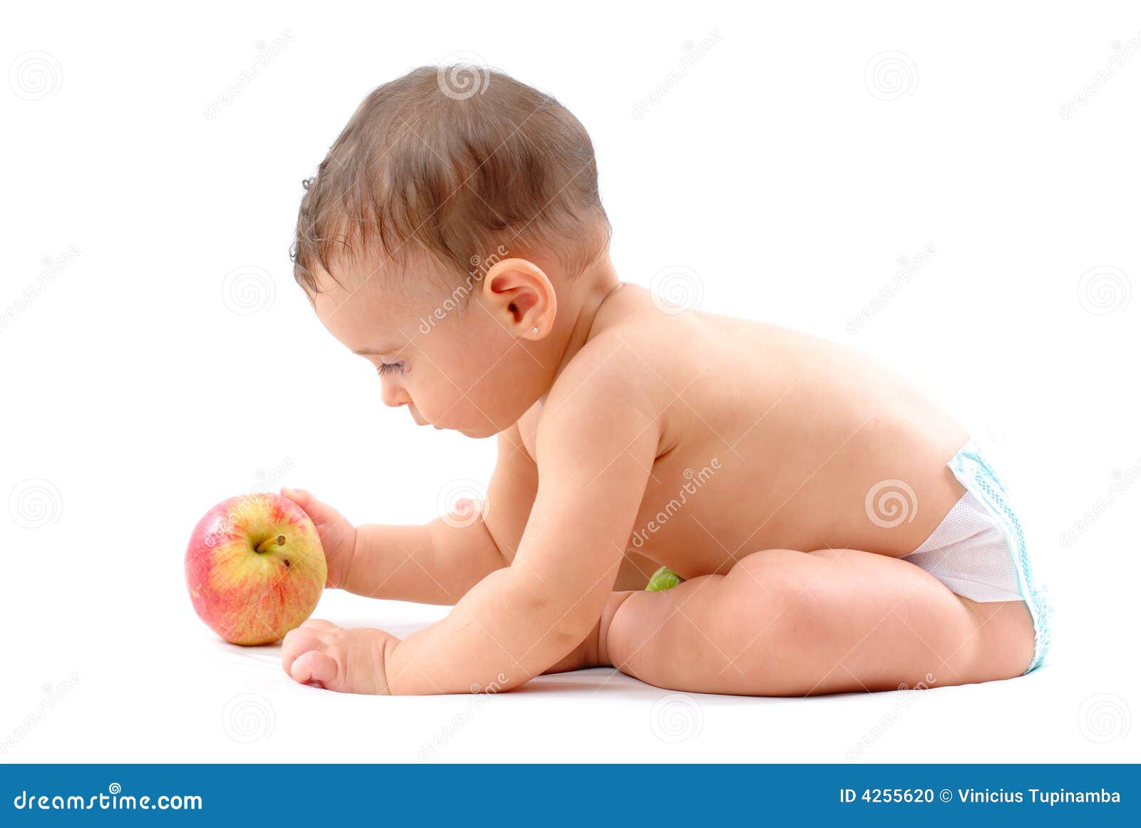 Baby and a Apple stock photo. Image of healthy, baby, cute - 4255620