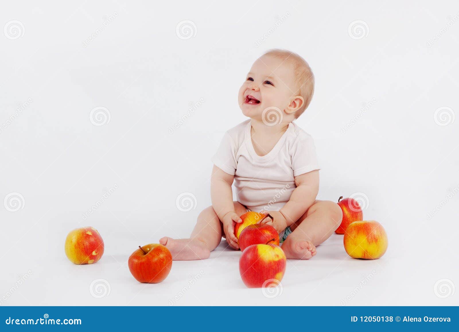Baby with apples stock photo. Image of elementary, eating - 12050138