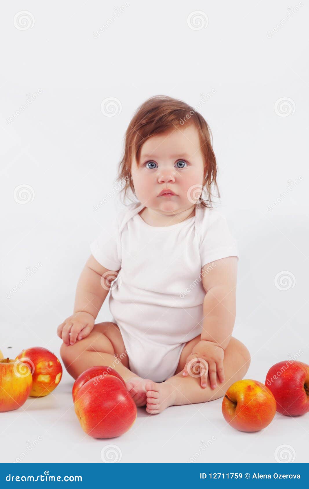 Baby with apples stock image. Image of child, lovely - 12711759