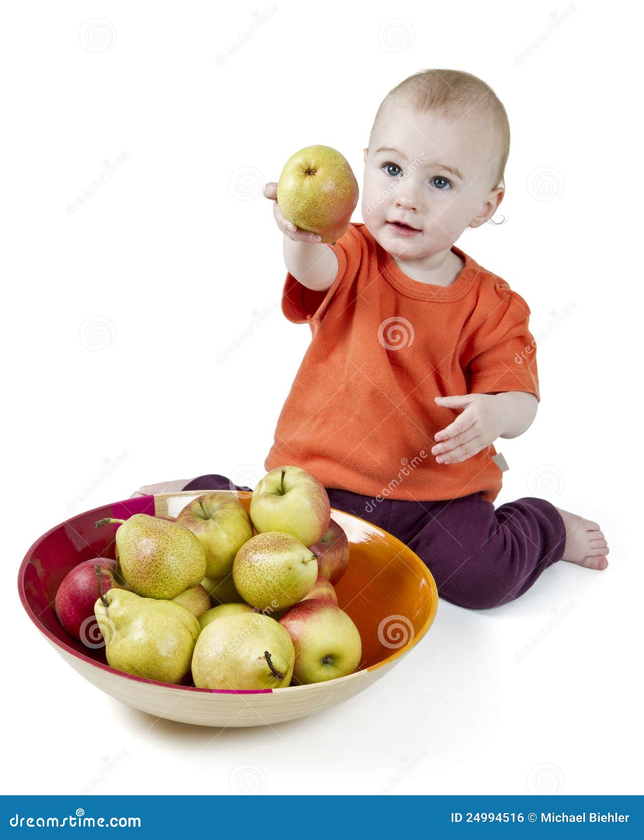 Baby with apples stock photo. Image of fresh, healthy - 24994516