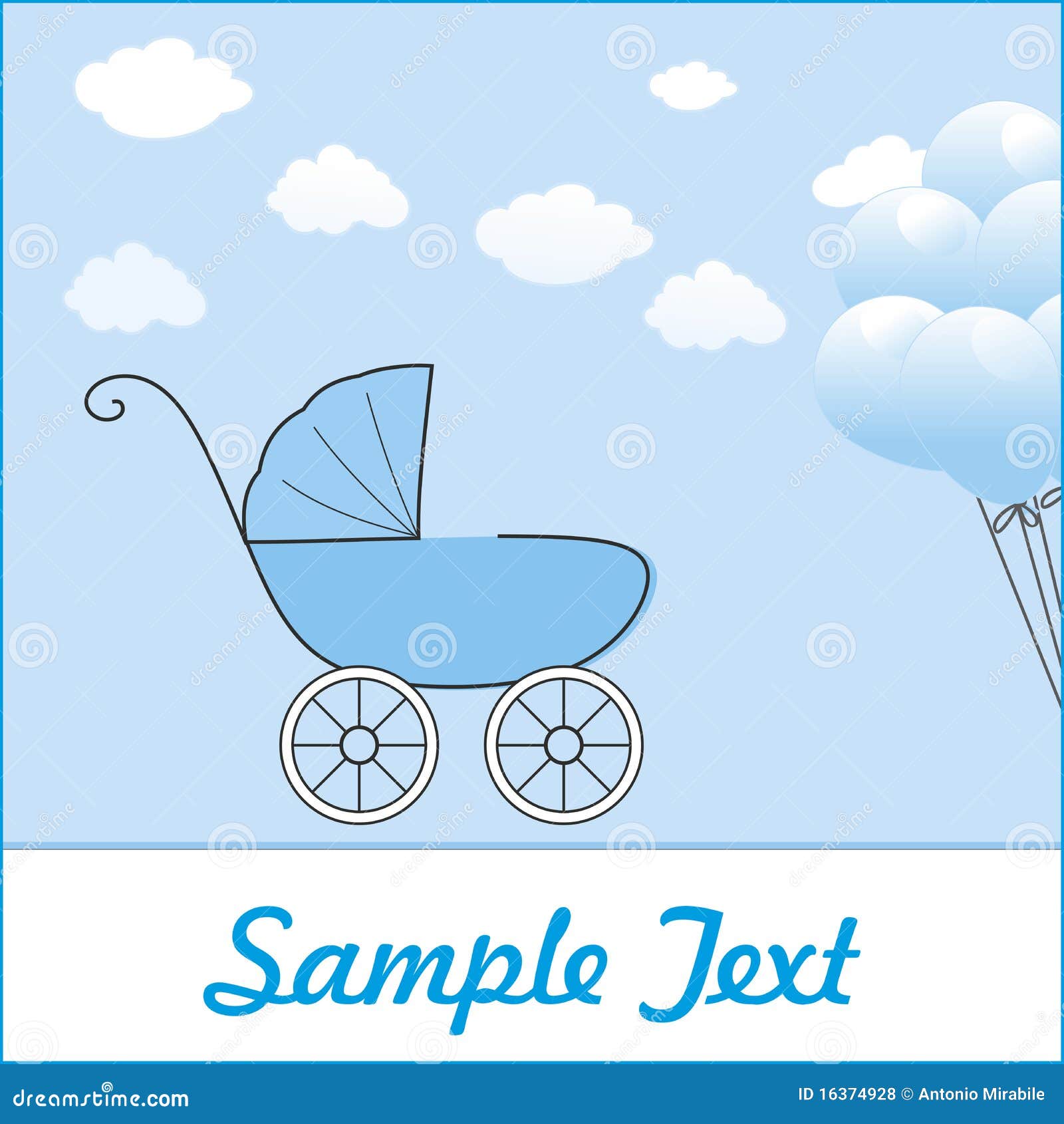 Baby arrival stock vector. Illustration of pram, arrival - 16374928