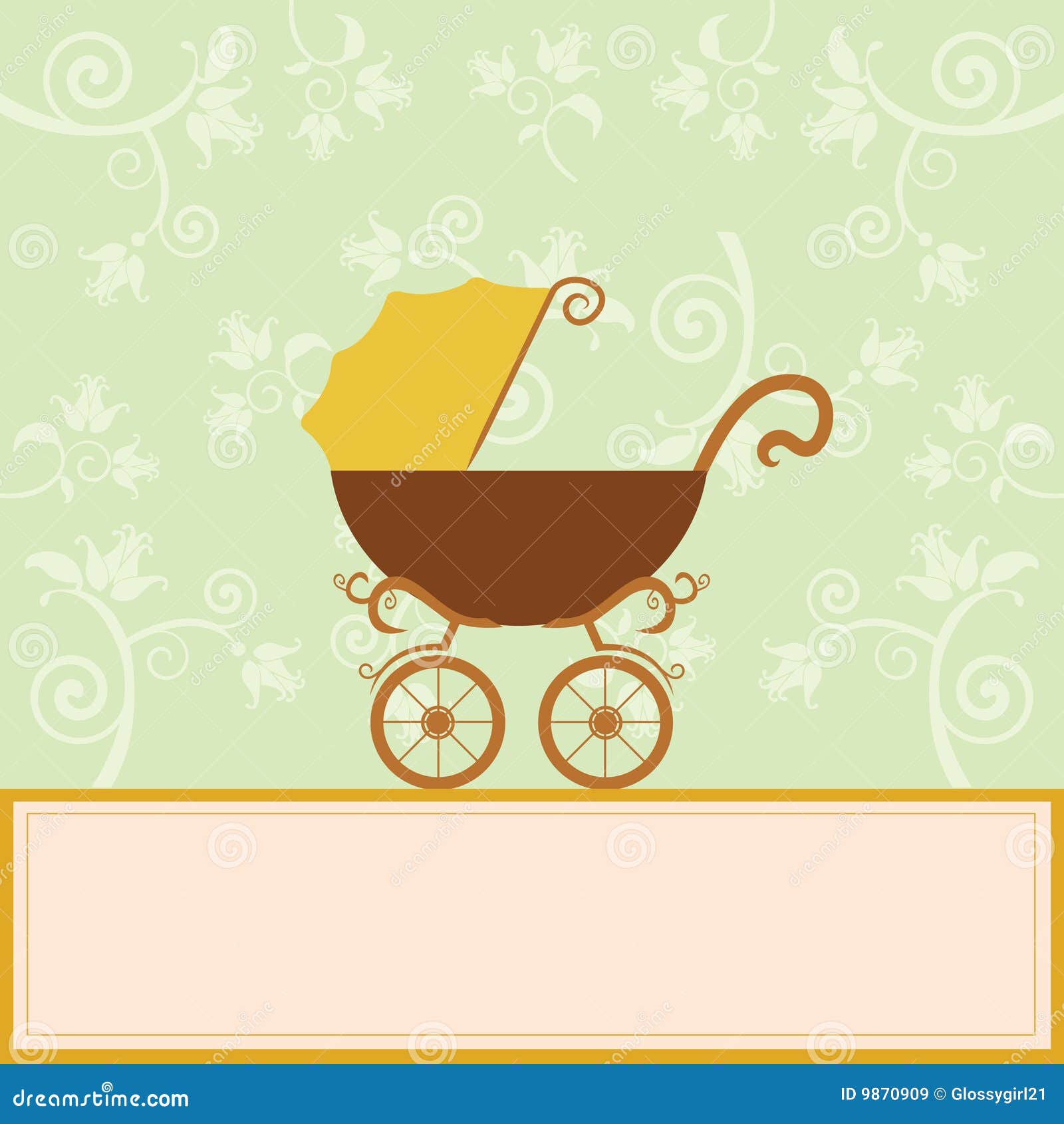 Baby Arrival Announcement Card Cartoon Vector | CartoonDealer.com #35005001