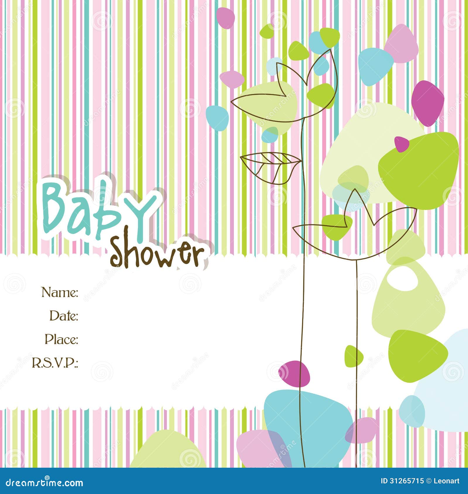Baby Boy Arrival Card With Frame Cartoon Vector | CartoonDealer.com ...