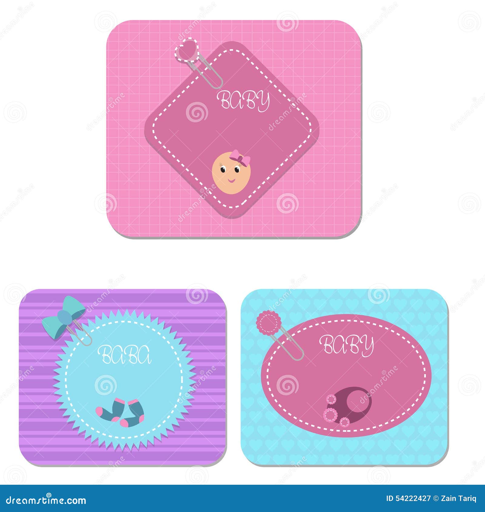 Baby Arrival Card,frame or Stickers Stock Vector - Illustration of ...