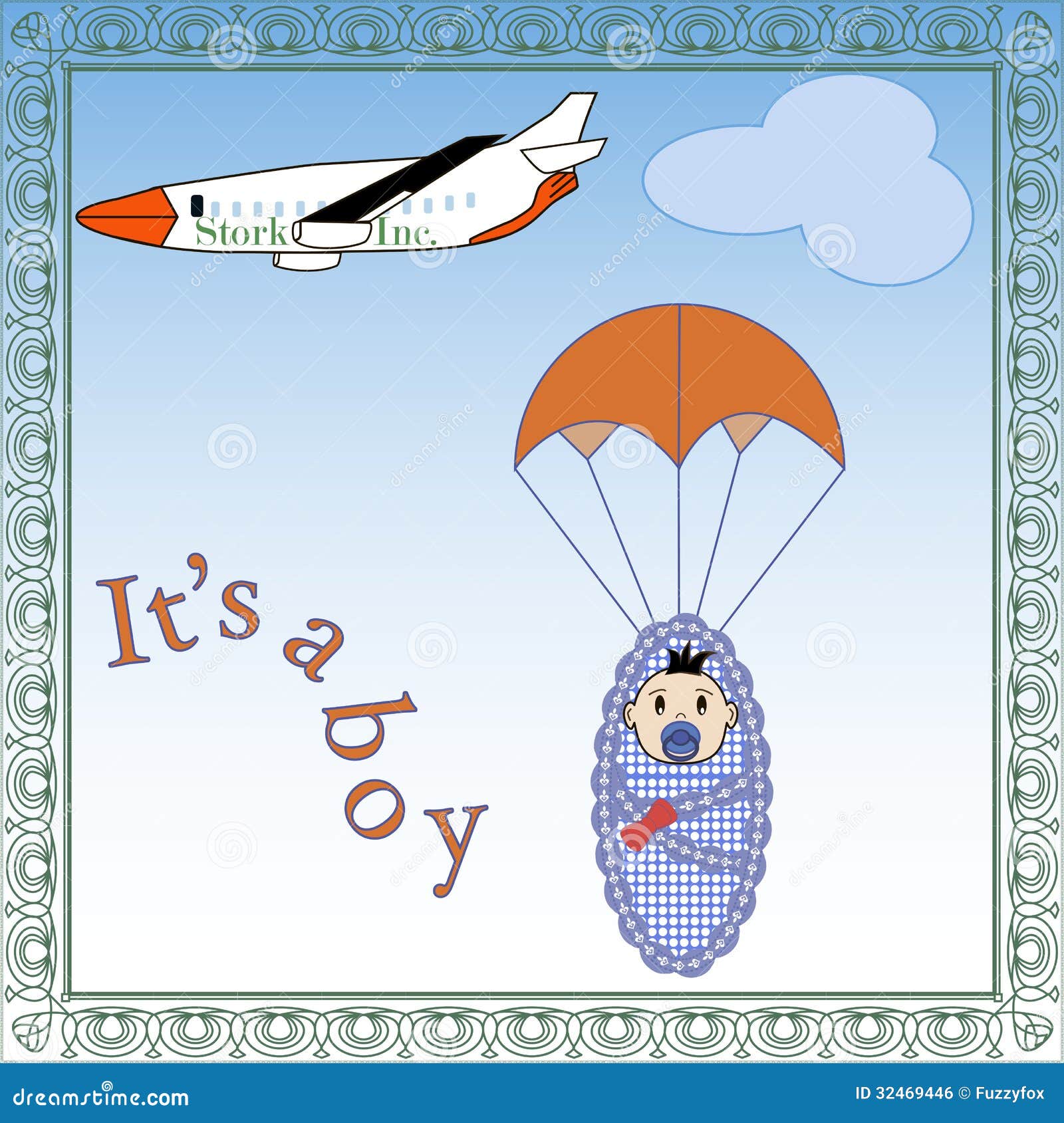 Baby arrival stock vector. Illustration of card, happy - 32469446