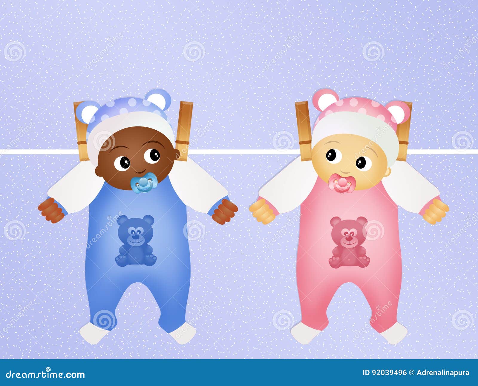 Baby Auf Verschiedenen Rennen Stock Abbildung - Illustration von ...