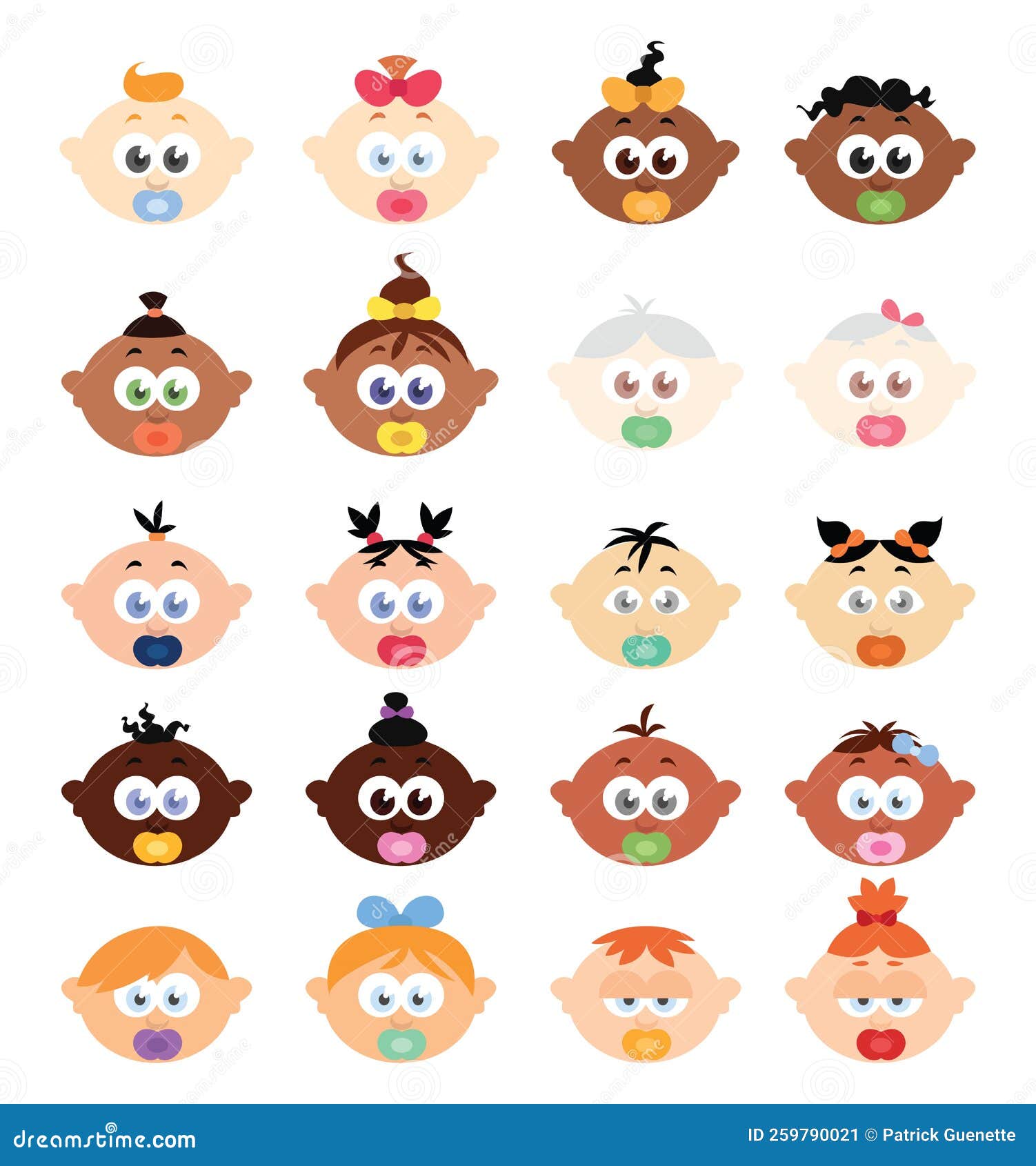 Baby Avatars. Child Emotions. Set Of Toddler Facial Expressions ...