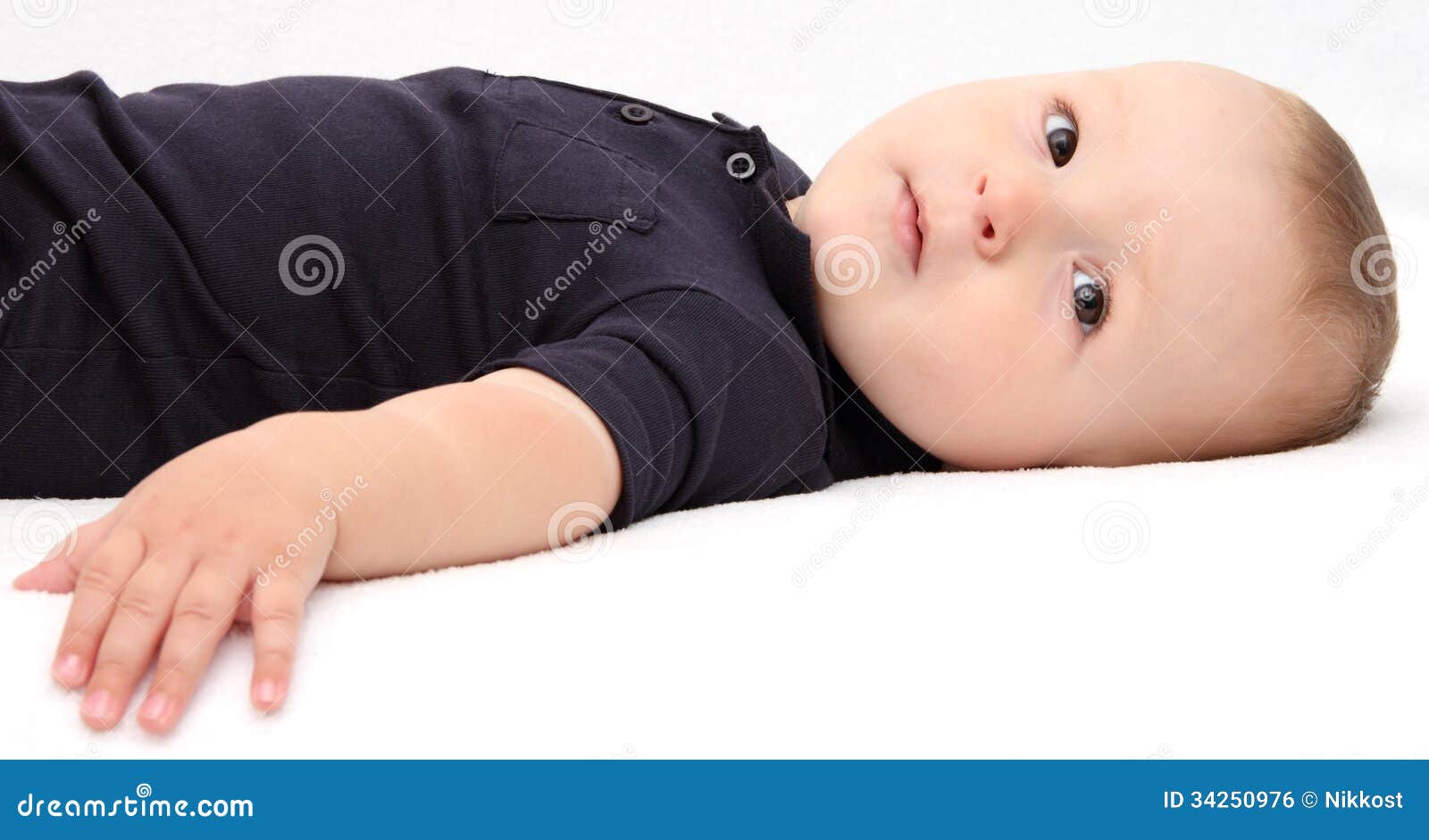 Baby on back stock photo. Image of baby, studio, skin - 34250976