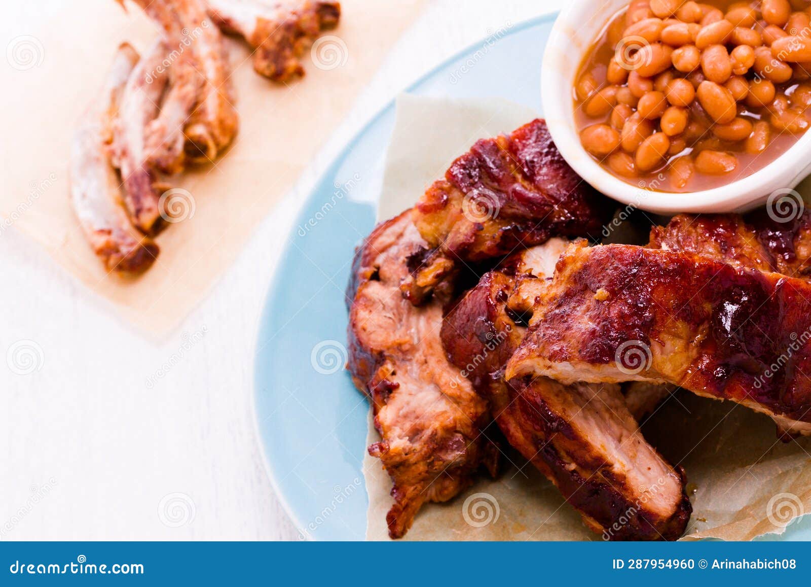 Baby Back Ribs stock photo. Image of ribs, beans, barbq - 287954960