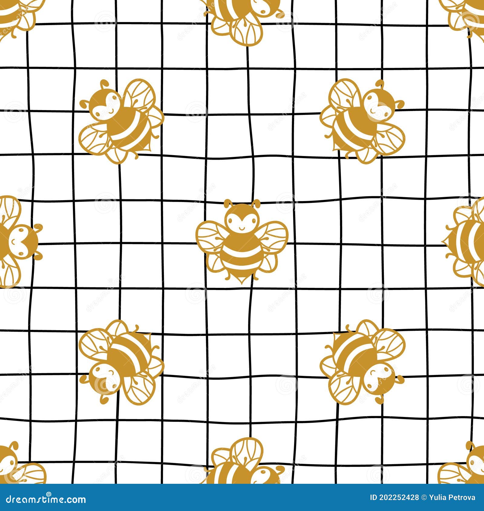 Baby background with bees stock vector. Illustration of pattern - 202252428