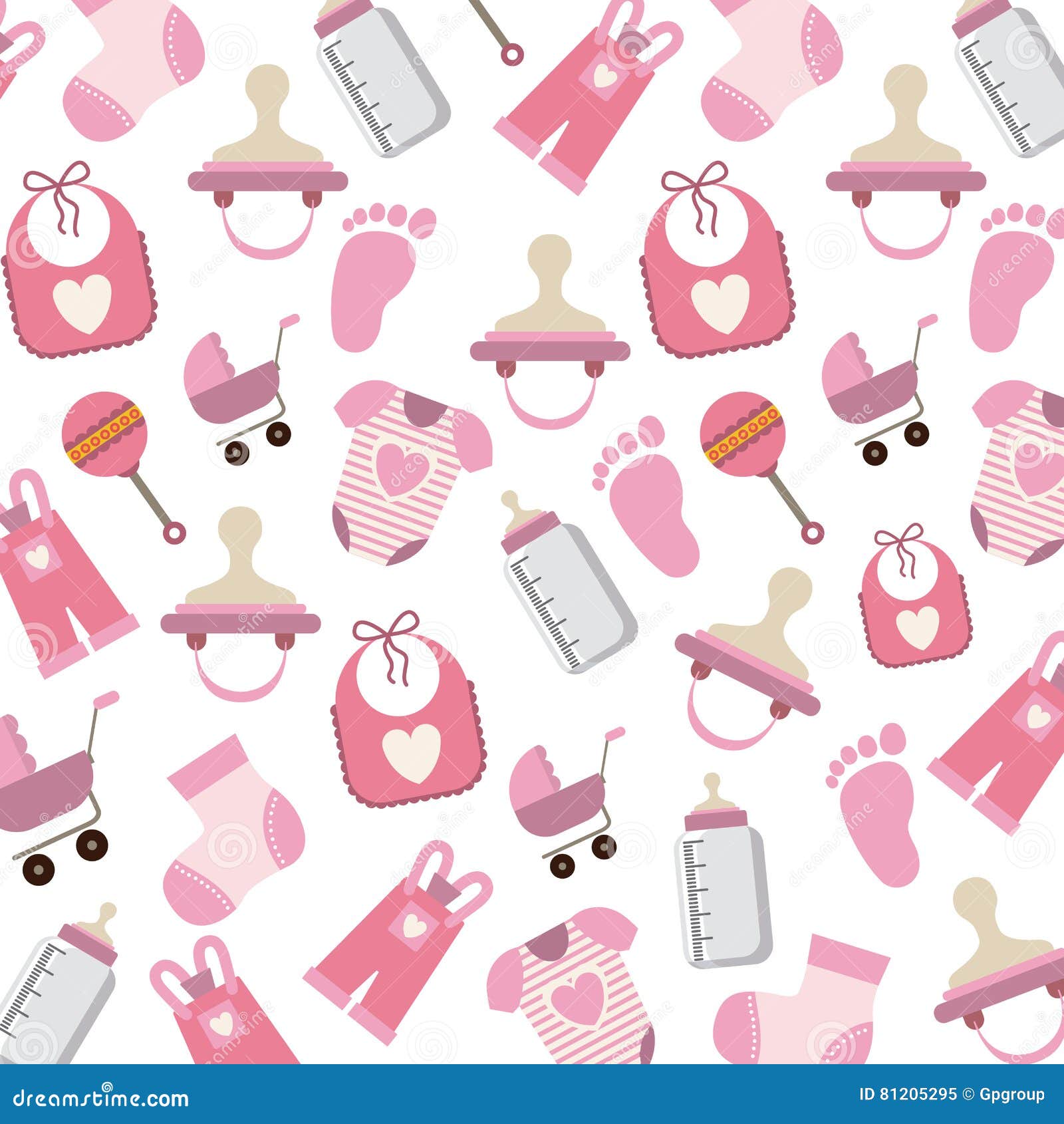 Baby Background Objects Design Stock Vector - Illustration of little ...