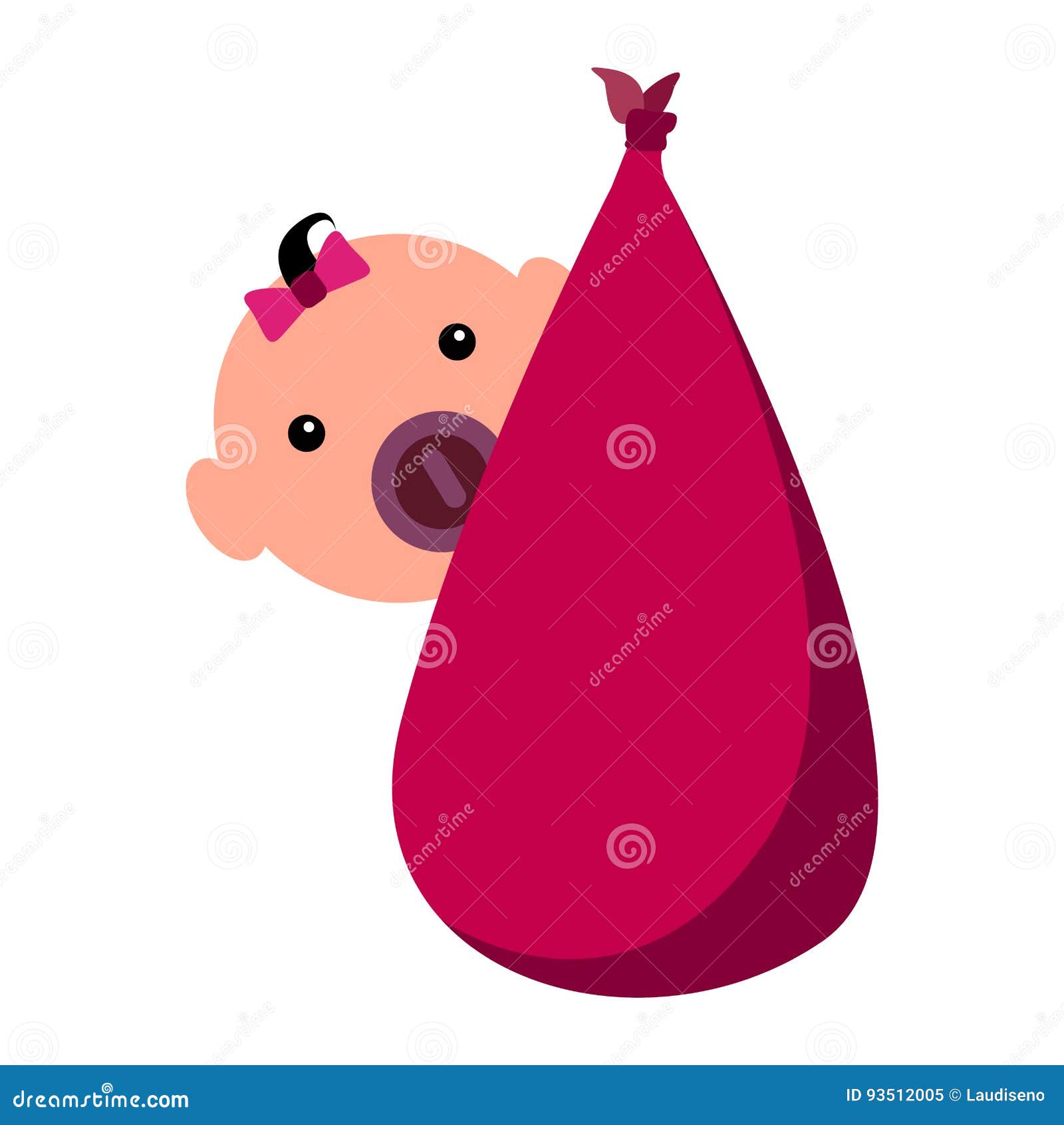 Baby on a bag stock illustration. Illustration of baby - 93512005