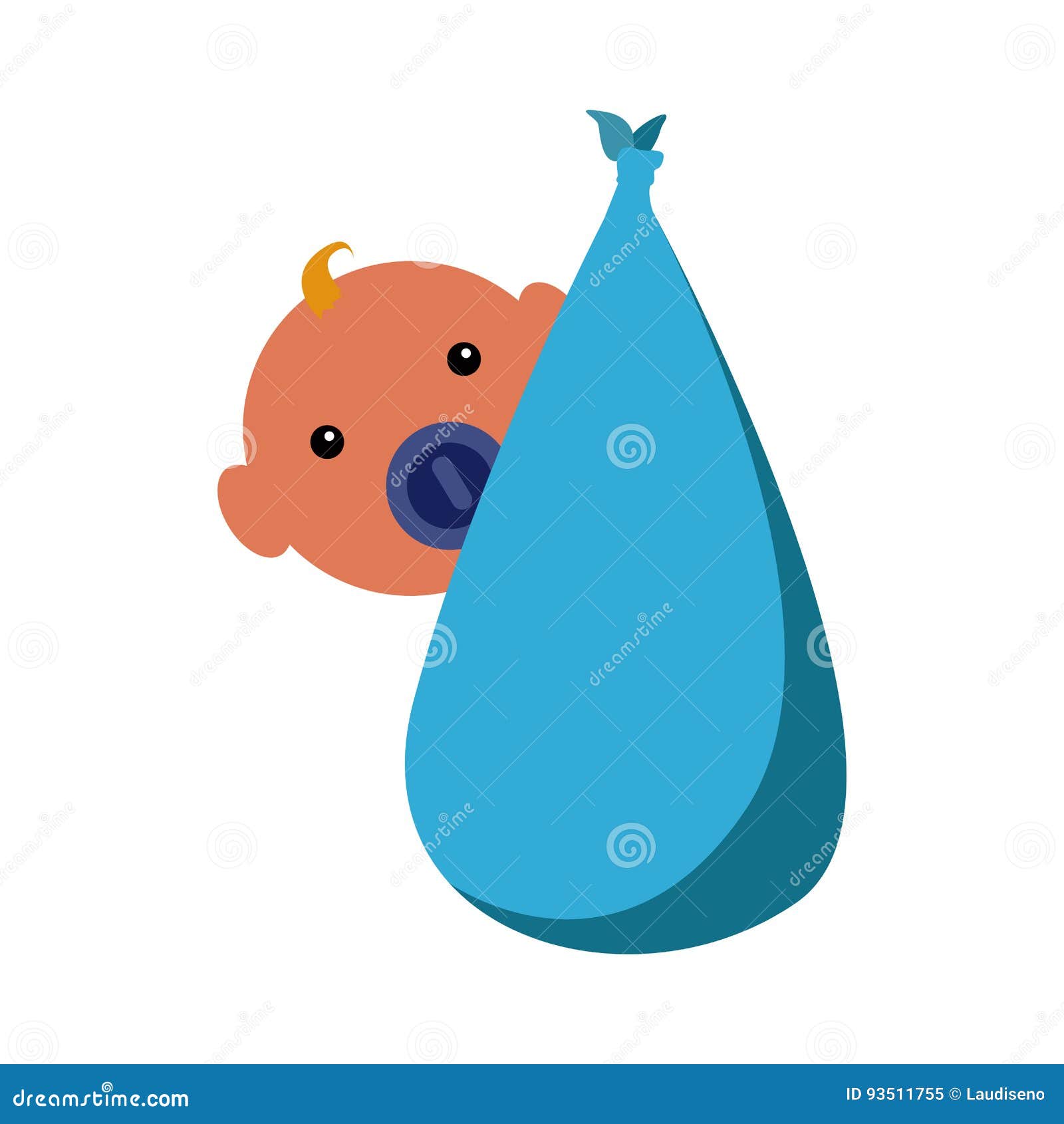 Baby on a bag stock vector. Illustration of clip, little - 93511755