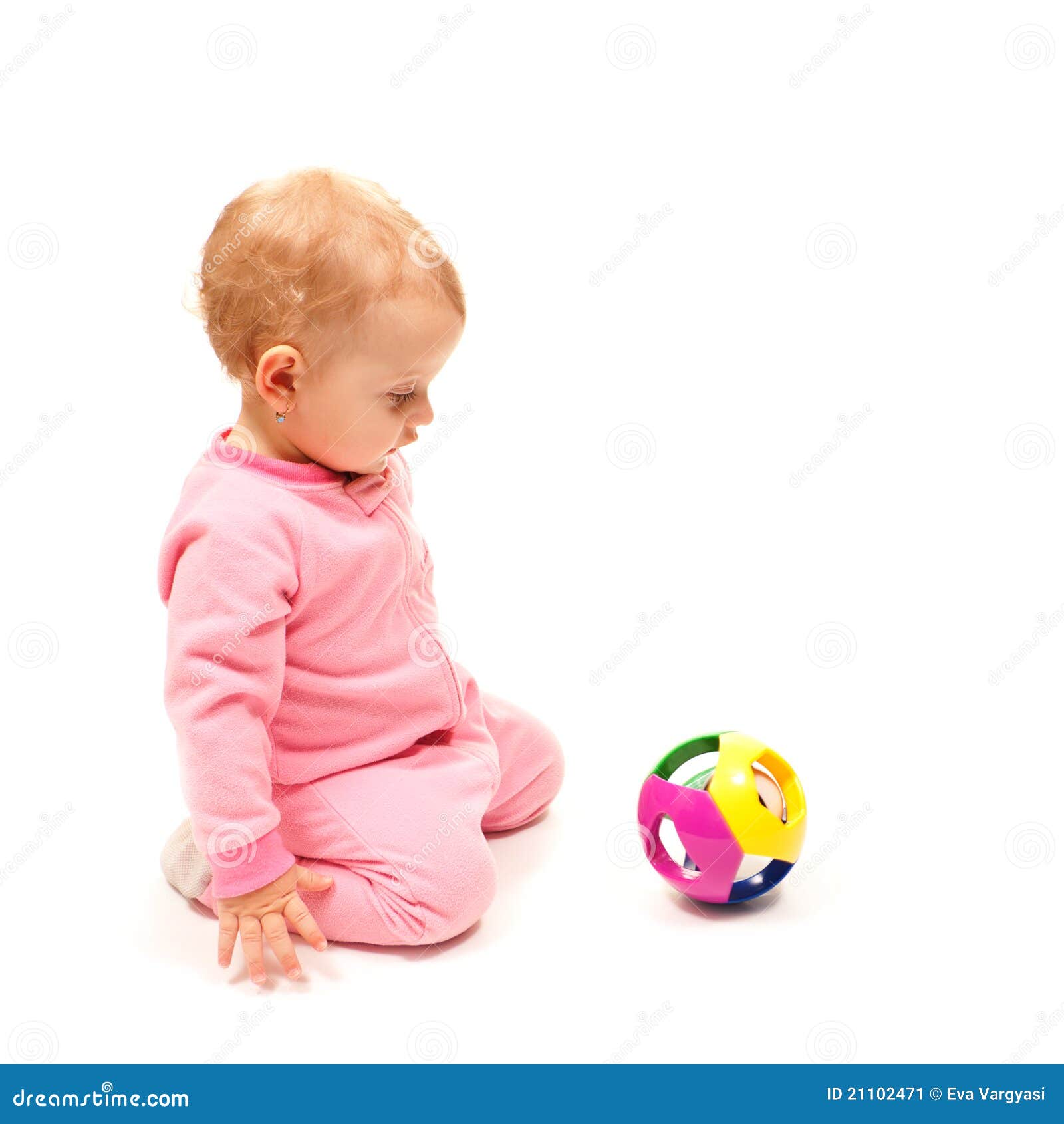 Baby with ball stock image. Image of playful, object - 21102471