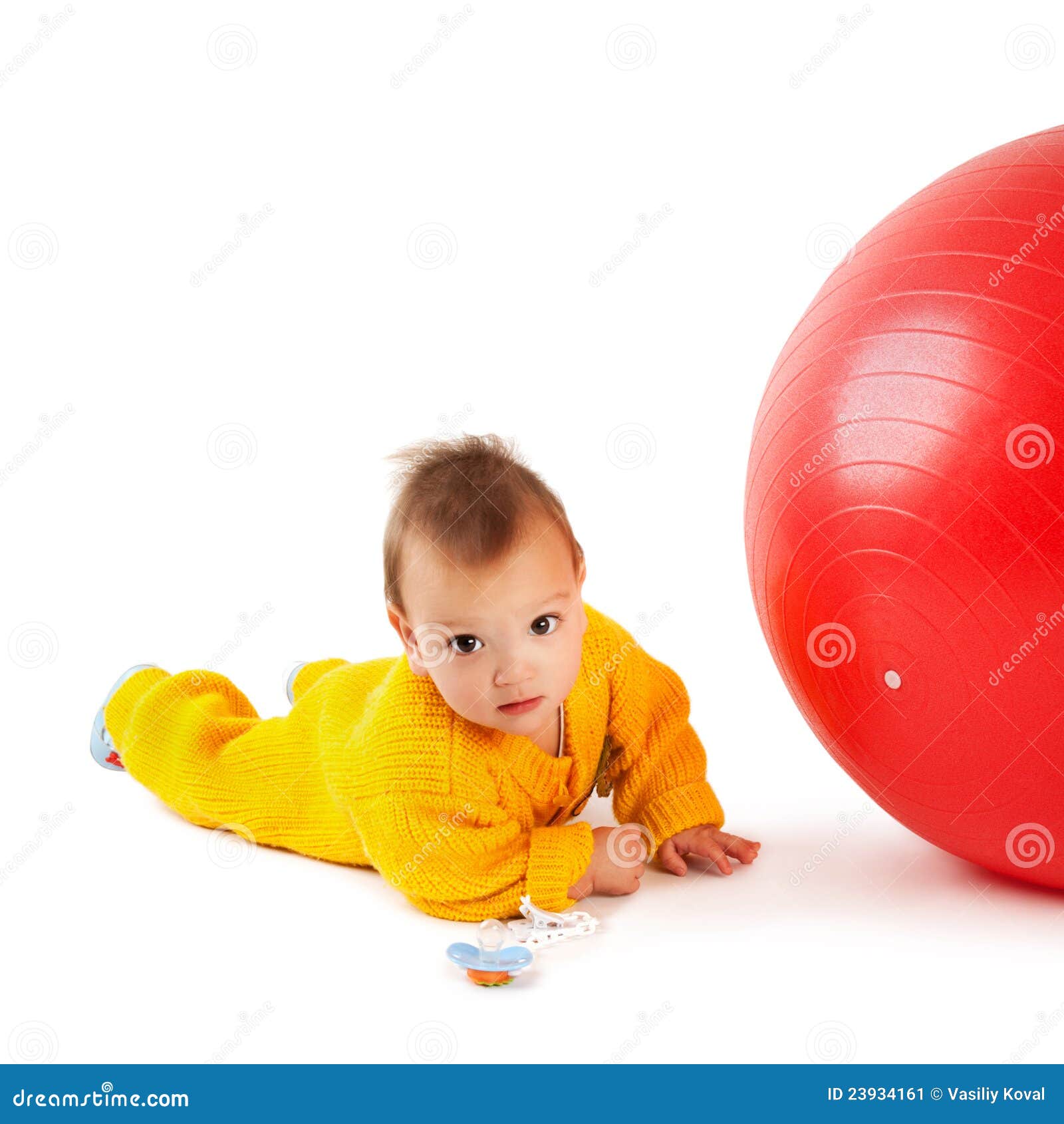 Baby with ball stock image. Image of life, people, expressing - 23934161