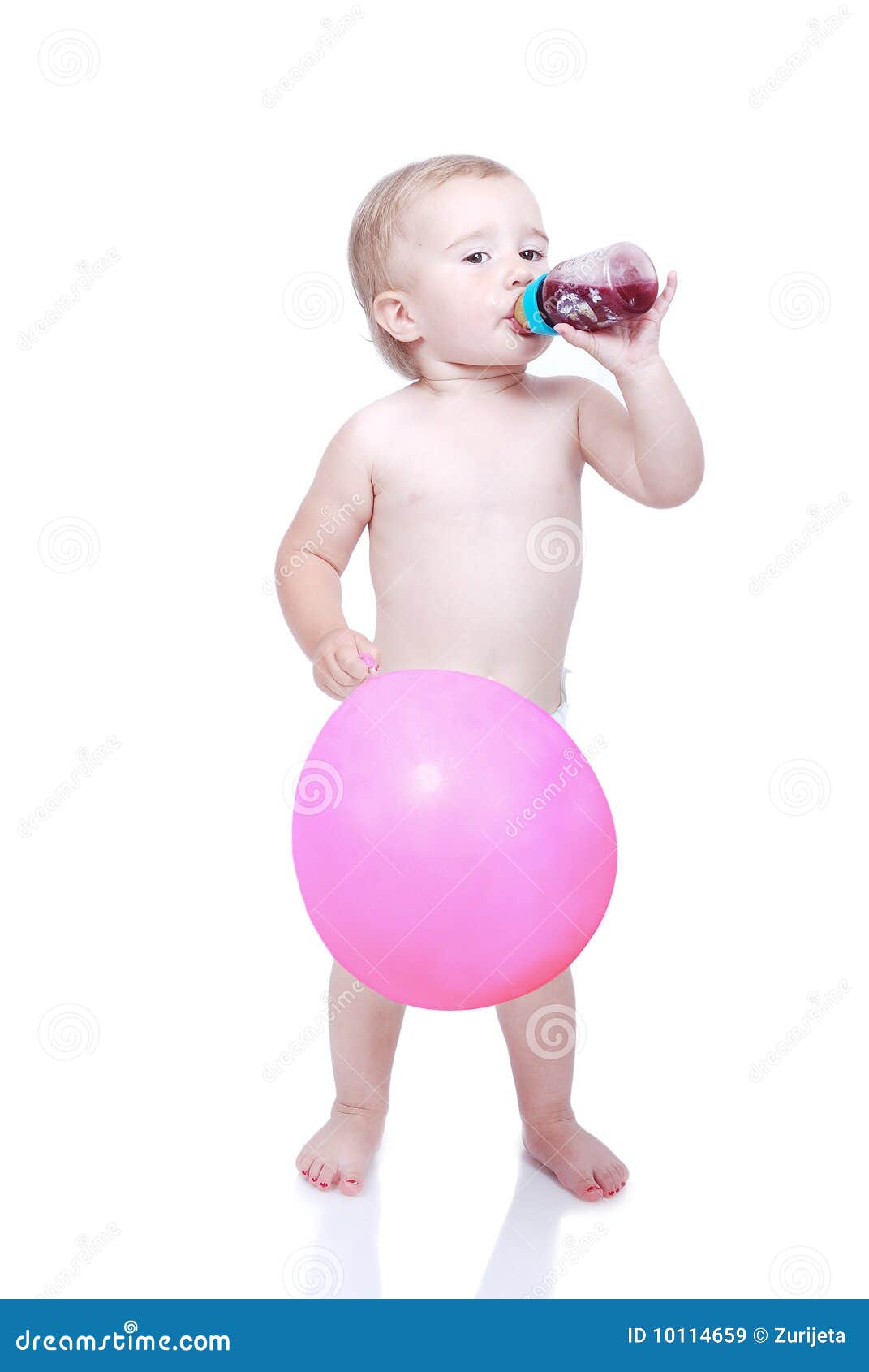 A baby with a balloon stock image. Image of isolated - 10114659