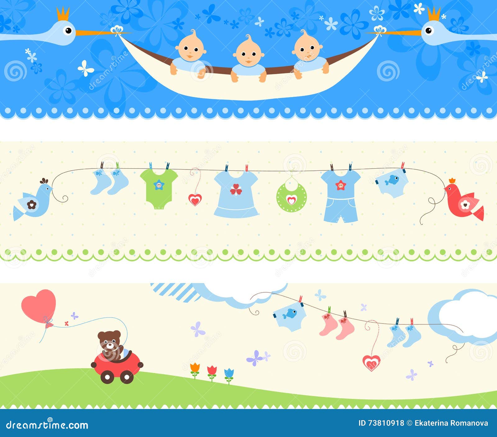 Baby Banner Set stock vector. Illustration of banner - 73810918