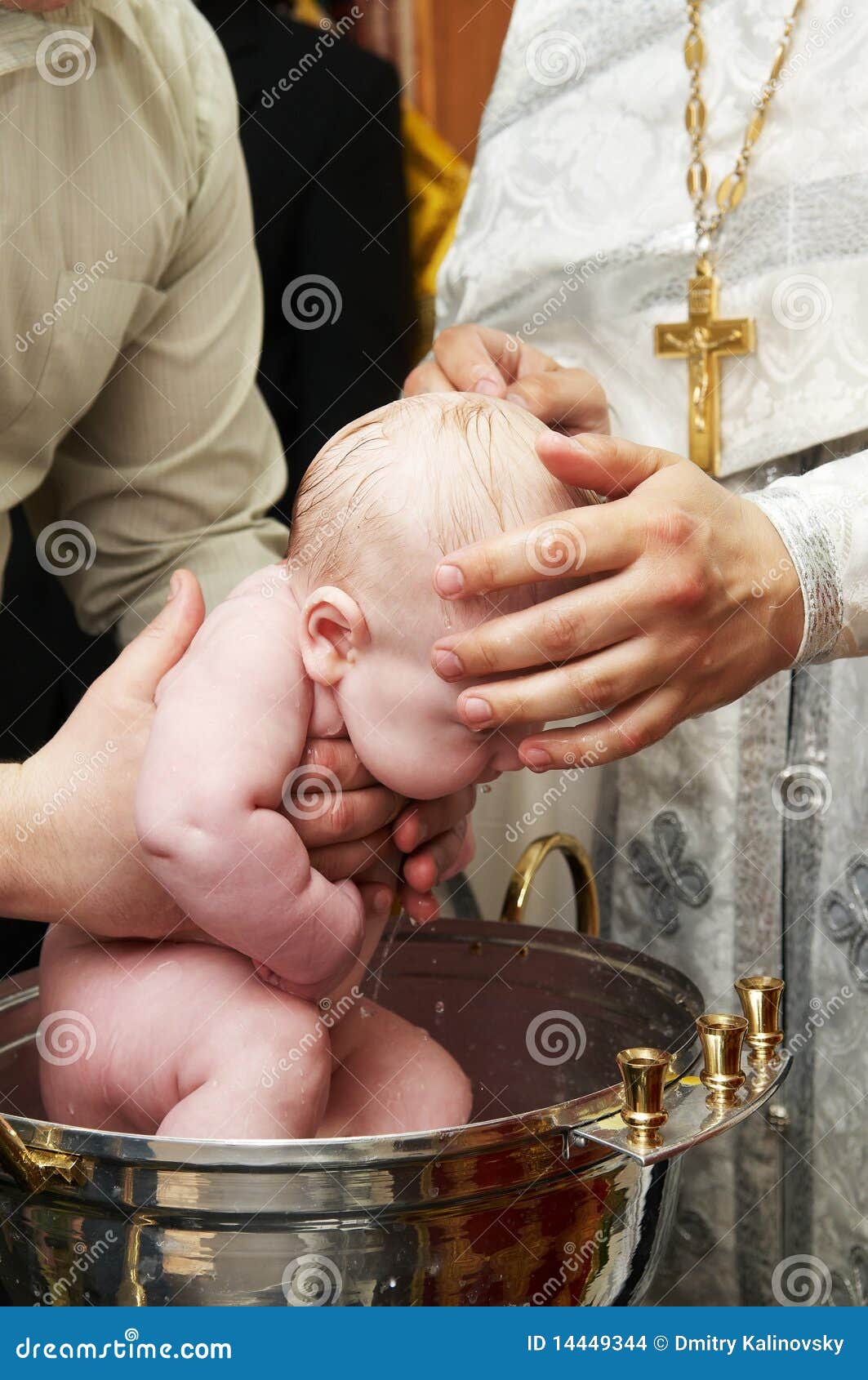 Baby Baptism with Water in Font Stock Photo - Image of love, girl: 14449344