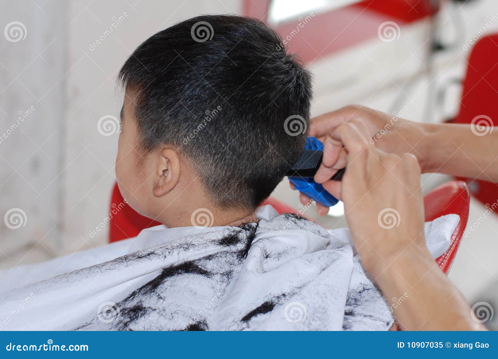 Baby and barber stock image. Image of hand, child, asian - 10907035