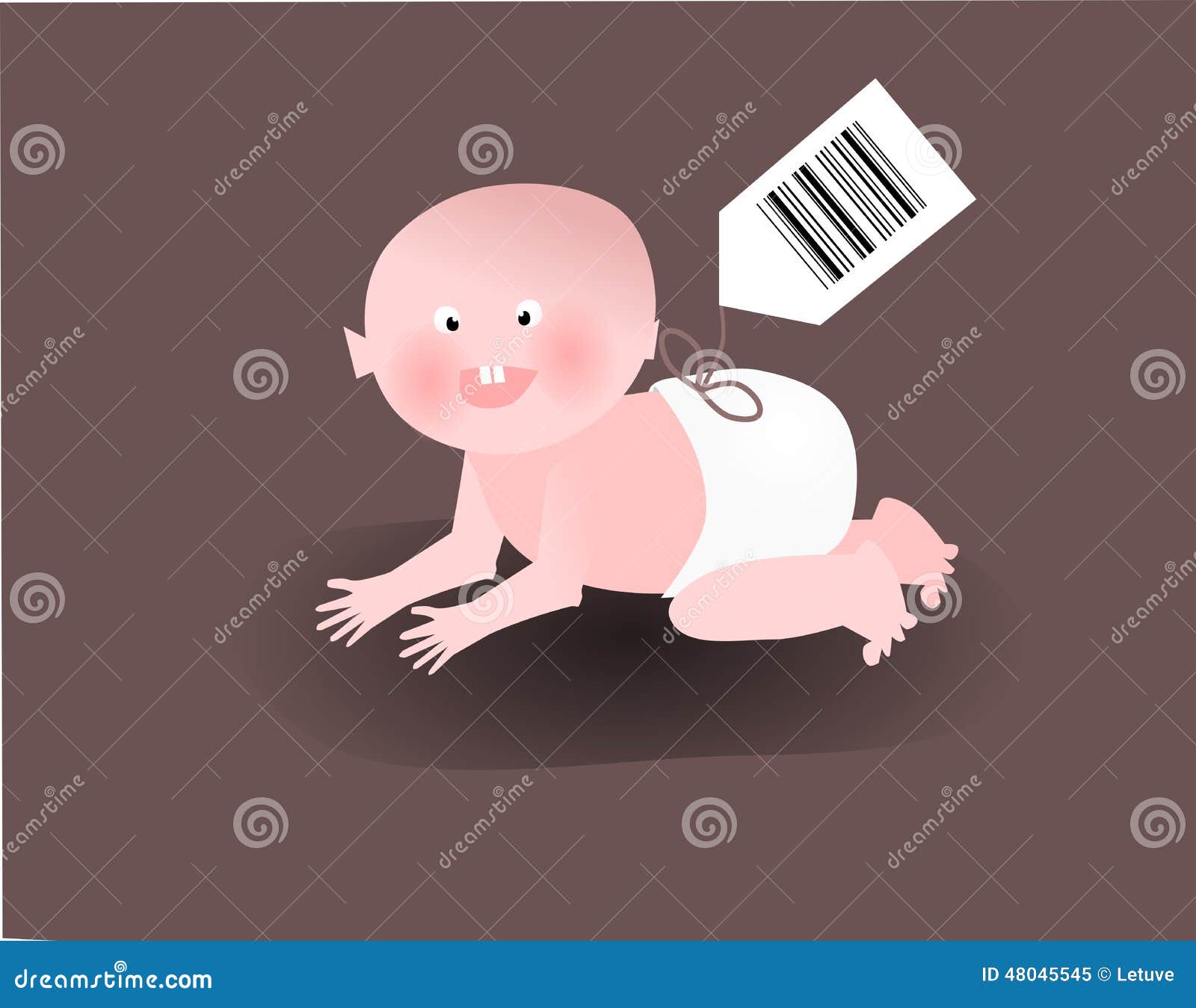 Baby with barcode stock illustration. Illustration of individualism ...