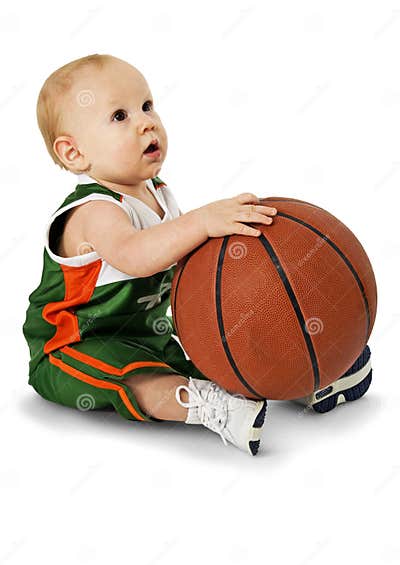 Baby with Basketball stock photo. Image of body, hold - 1380134