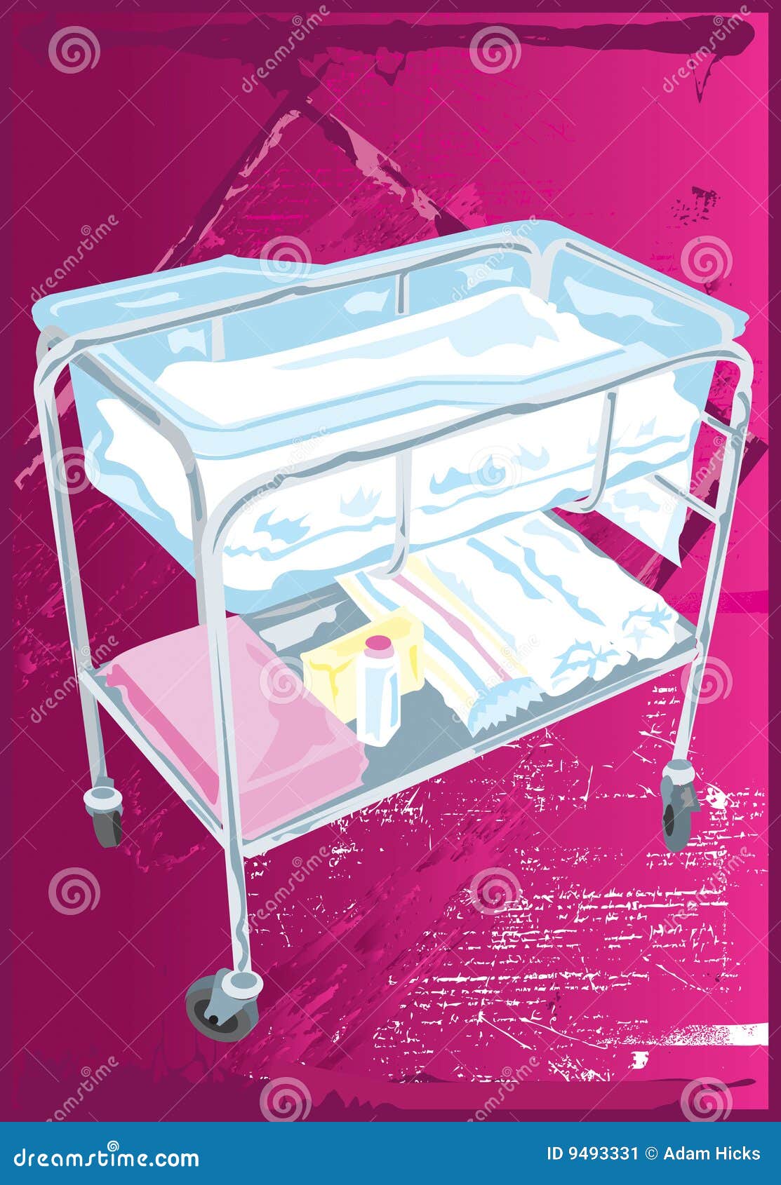 Baby Bassinet stock vector. Illustration of figure, stylistic - 9493331