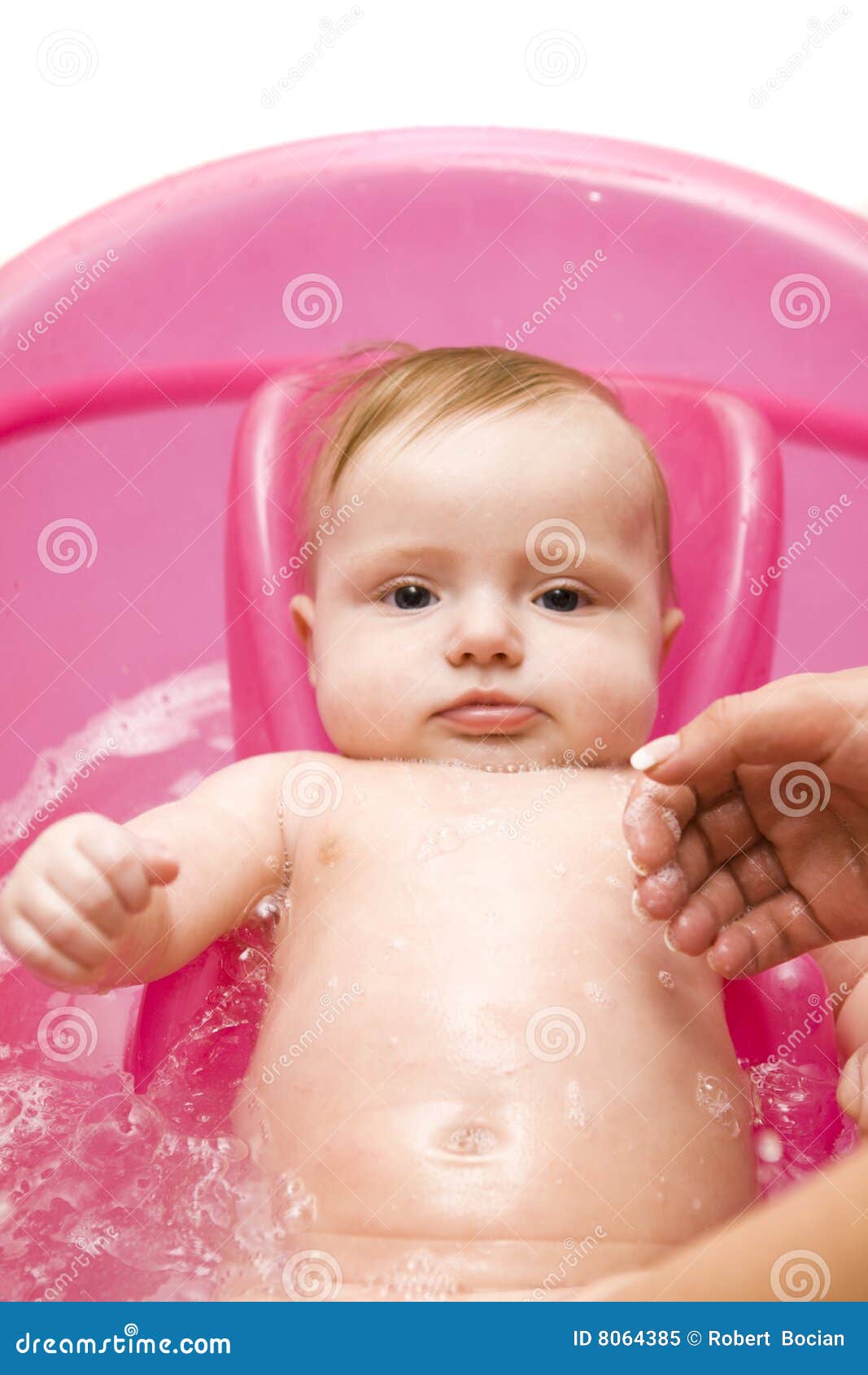 Baby in bath stock image. Image of female, bathtime, adorable - 8064385