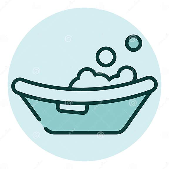 Baby bath, icon stock vector. Illustration of vector - 259398882