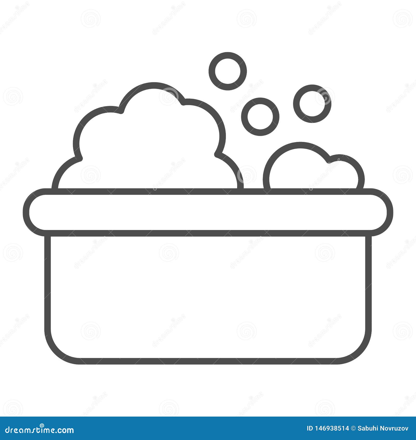 Bath Thin Line Icon. Bathtub Vector Illustration Isolated On White ...