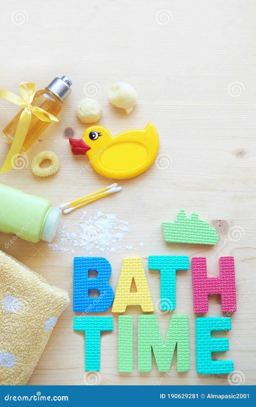 Baby Bath Time Background with Copy Space Stock Image - Image of ...