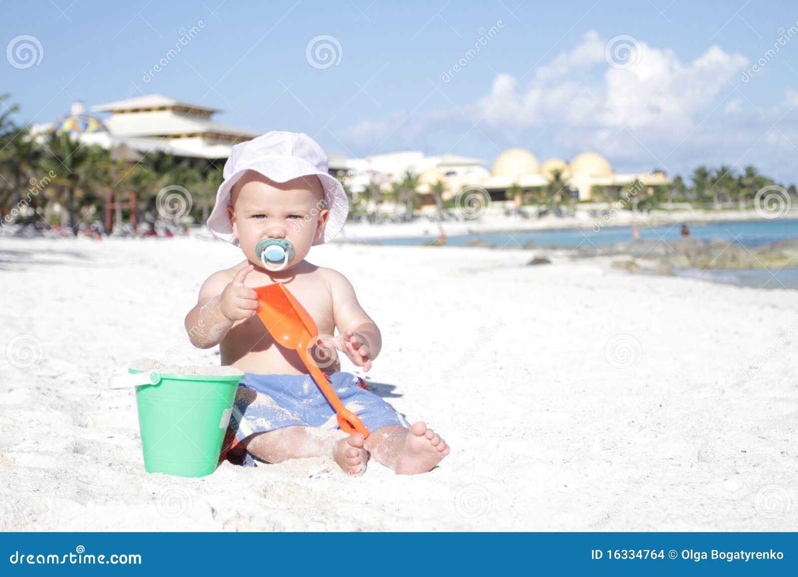Baby on Beach stock photo. Image of carribbean, lounge - 16334764
