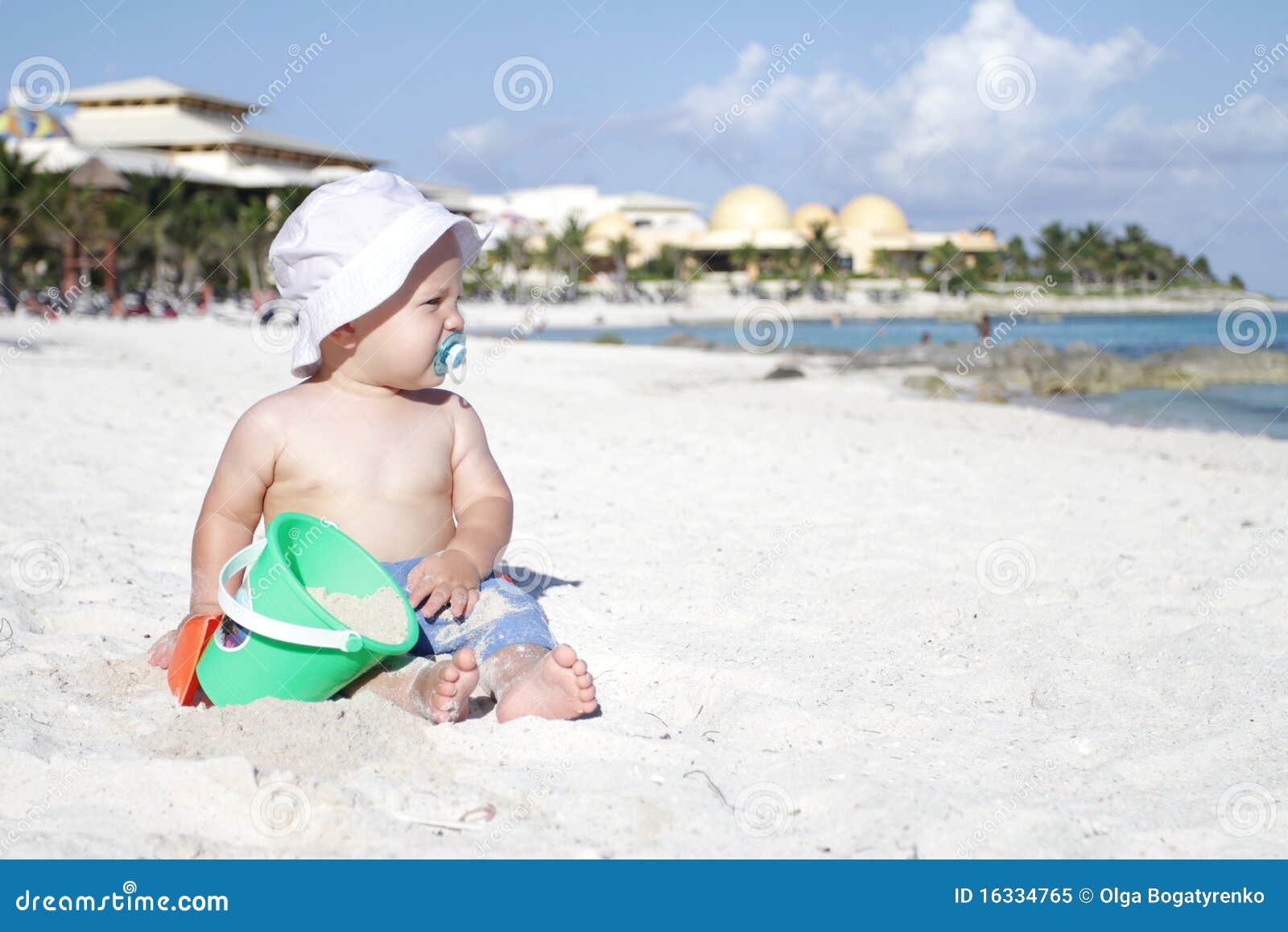 Baby on Beach stock image. Image of alone, escape, beach - 16334765
